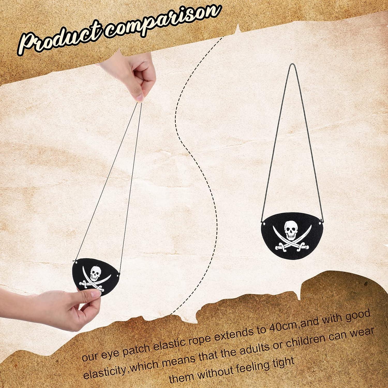 Black Felt Pirate Eye Patches - Set of 30 for Carnival & Theme Parties ...