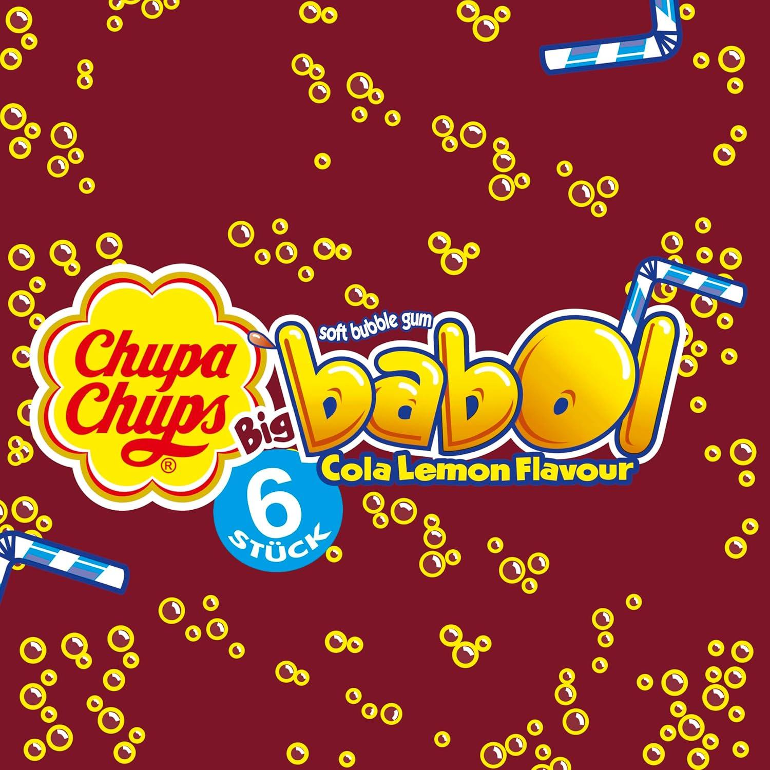 Chupa Chups Big Babol Cola Lemon Bubble Gum - 20 Pole Counter Display ...