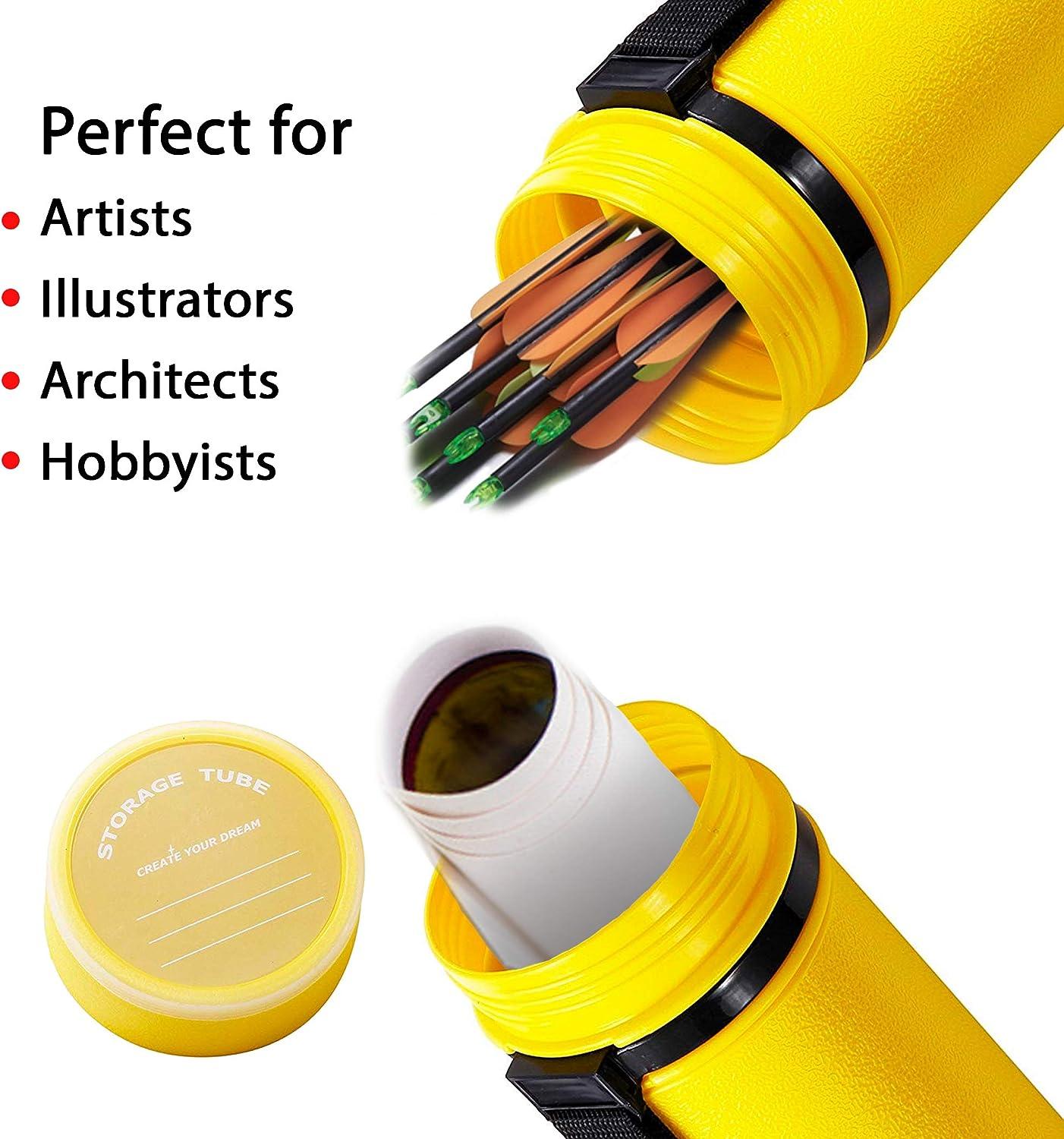 2-Pack Extendable Poster Tubes Expand from 24.5 to 40 with Shoulder ...