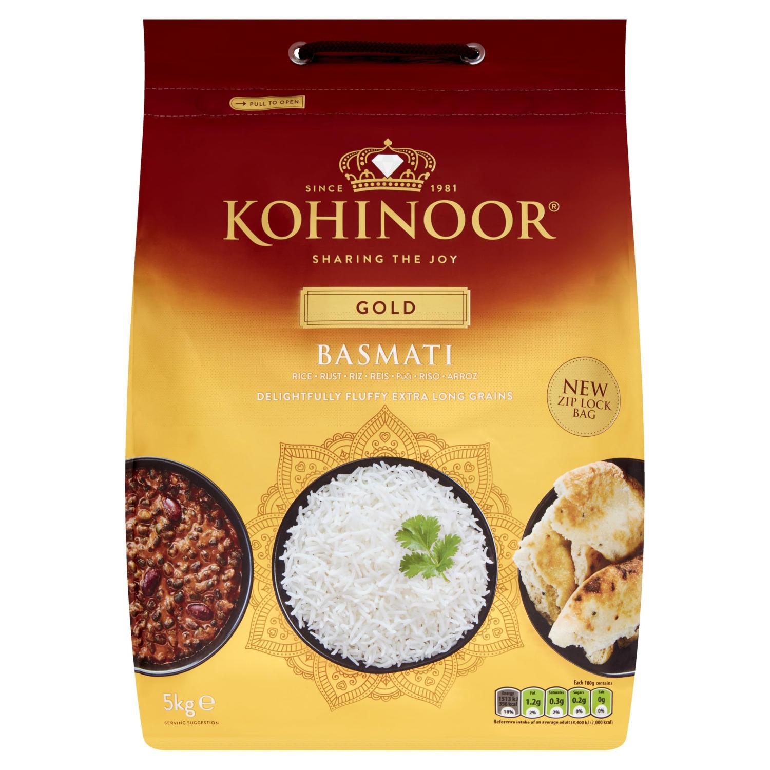 Kohinoor Gold Basmati Rice 5kg - Premium Quality Long Grain Rice | Buy ...