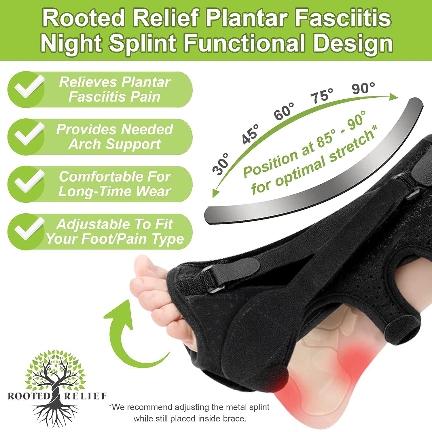 Rooted Relief Plantar Fasciitis Night Splints 2-Pack - Adjustable ...