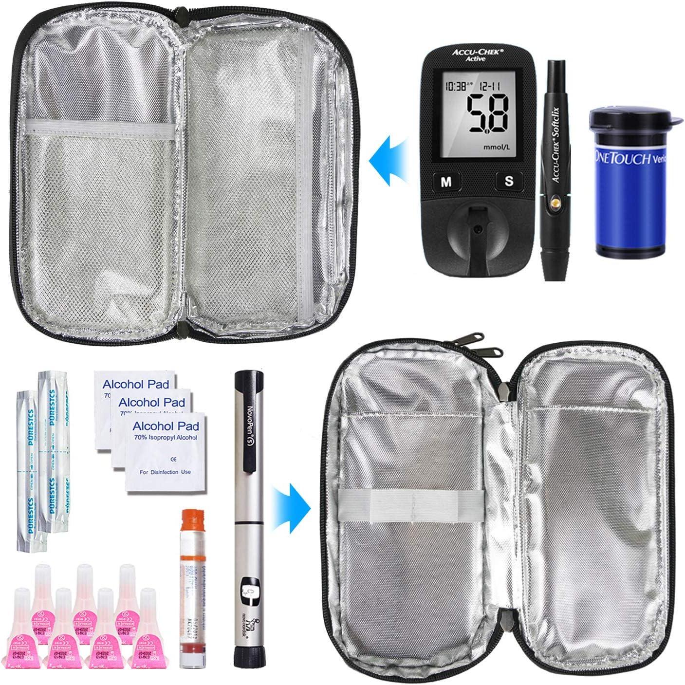 YOUSHARES Insulin Cooler Travel Case - Double Layer Diabetic Cooling ...