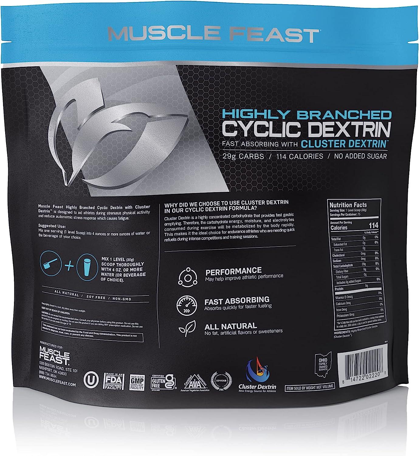 Muscle Feast Highly Branched Cyclic Dextrin 5lbs - Premium Pre & Post ...