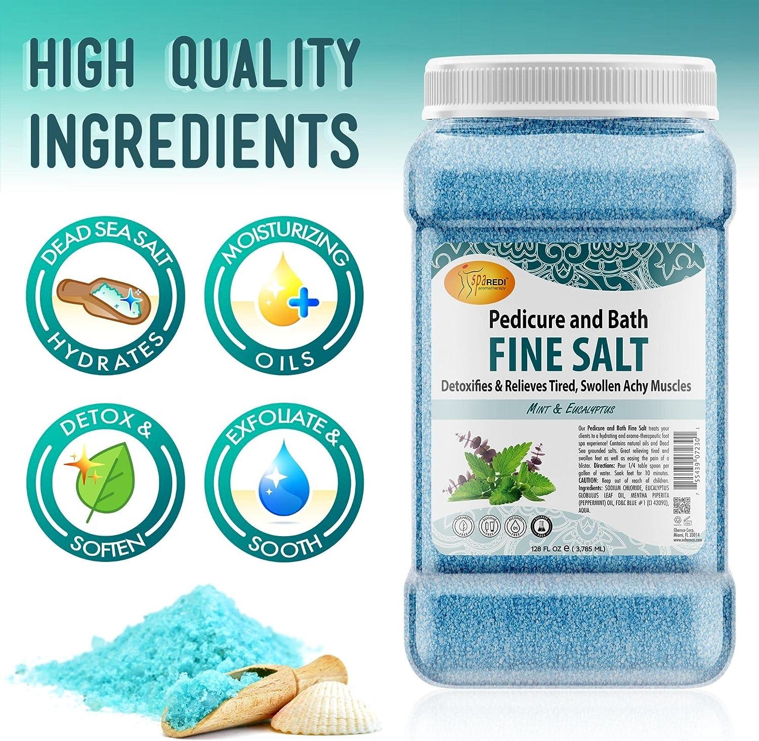 SPA REDI Detox Foot Soak 128 Oz - Mint Eucalyptus Dead Sea Salt with ...