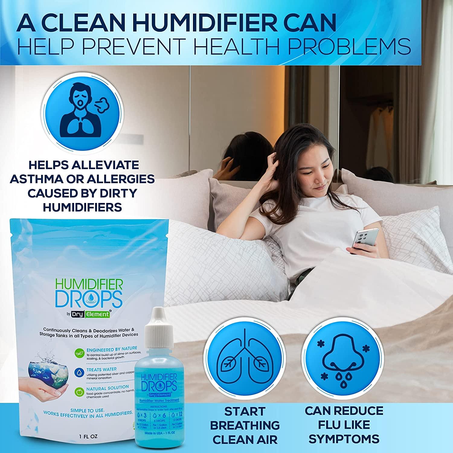 Natural Food Grade Humidifier Drops | Prevents Slimy Buildup | Reduces ...