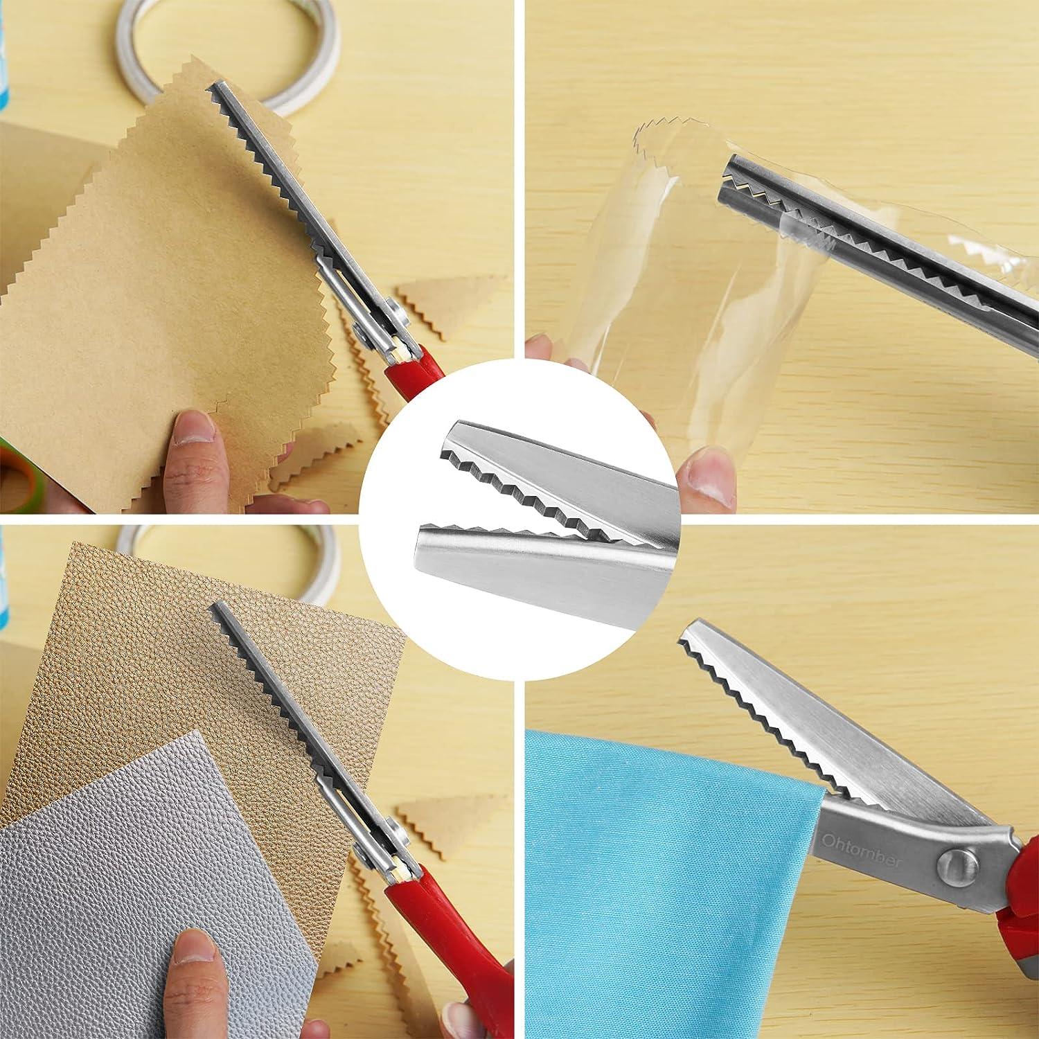Ohtomber 9 Pinking Shears Craft Scissors - Stainless Steel Fabric ...