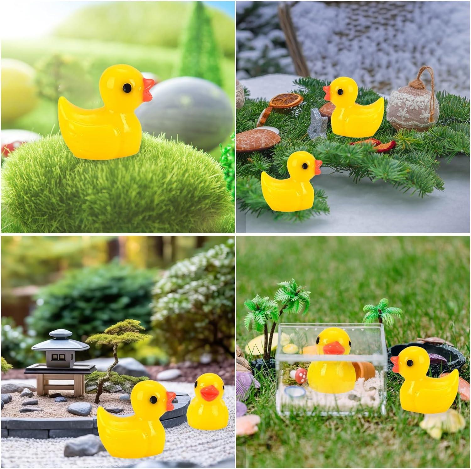 Movstriker 100Pcs Mini Resin Ducks Tiny Ducks Realistic Shape Micro ...