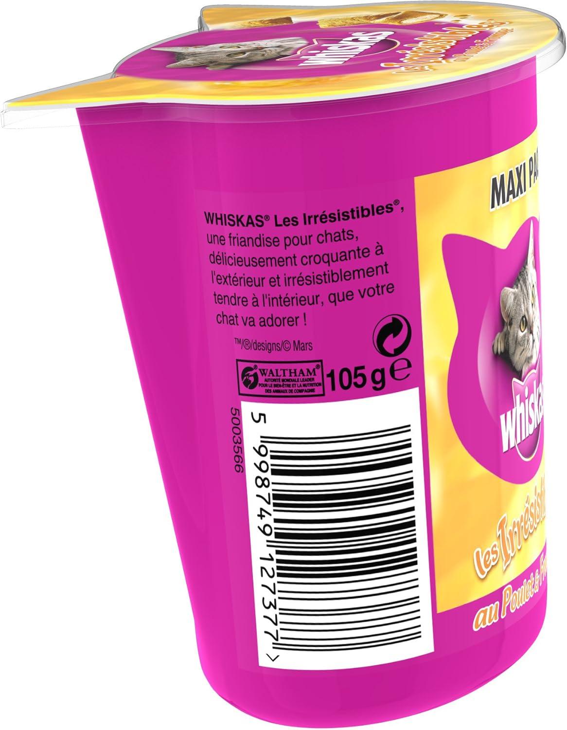 Buy WHISKAS Les Irr sistibles Chicken & Cheese Maxi Pack (105g x10 ...