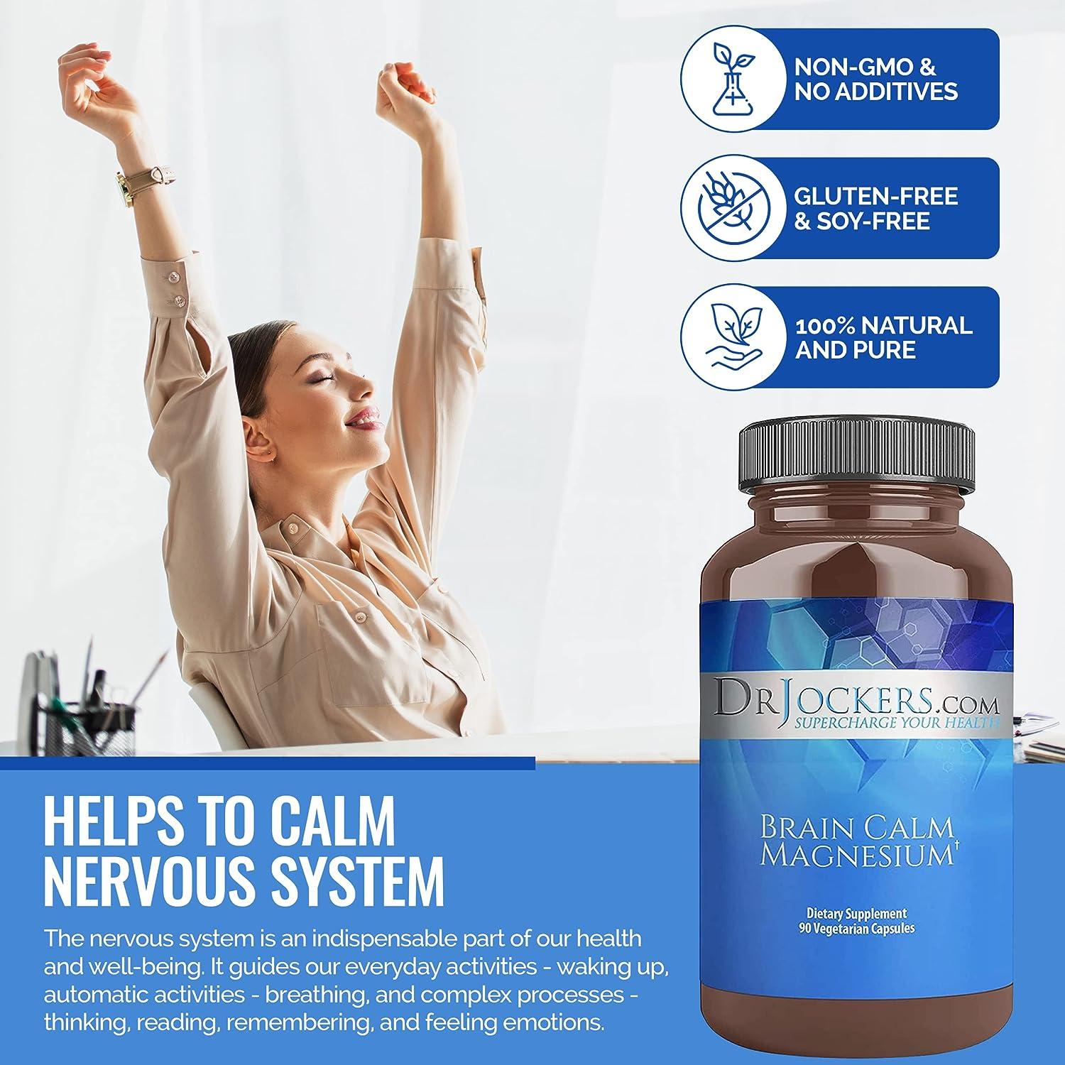 Dr. Jockers Brain Calm Magnesium - Natural Stress Relief Supplement ...