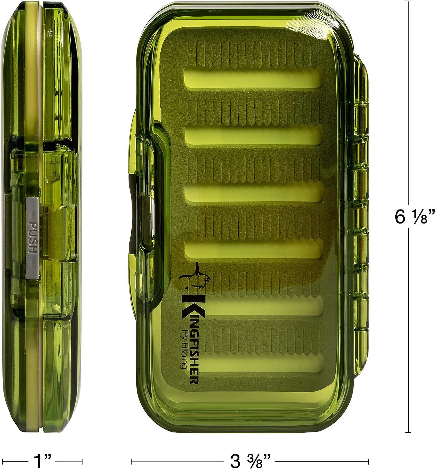 Kingfisher Fly Fishing Waterproof Fly Box Green - Foam Insert | Spring ...