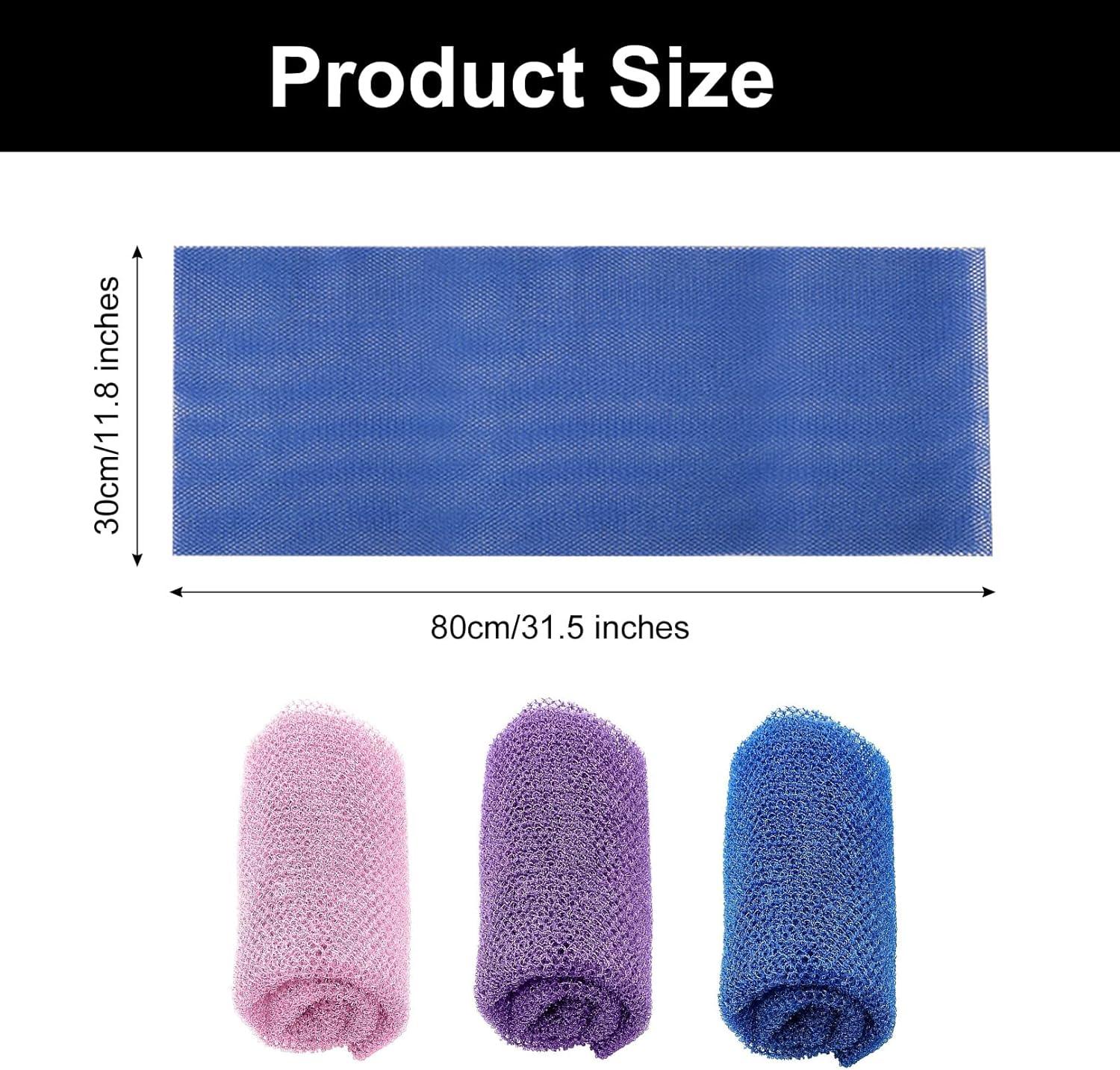 African Shower Sponge Set - 3 Pcs Nylon Body Scrubbers for Deep ...