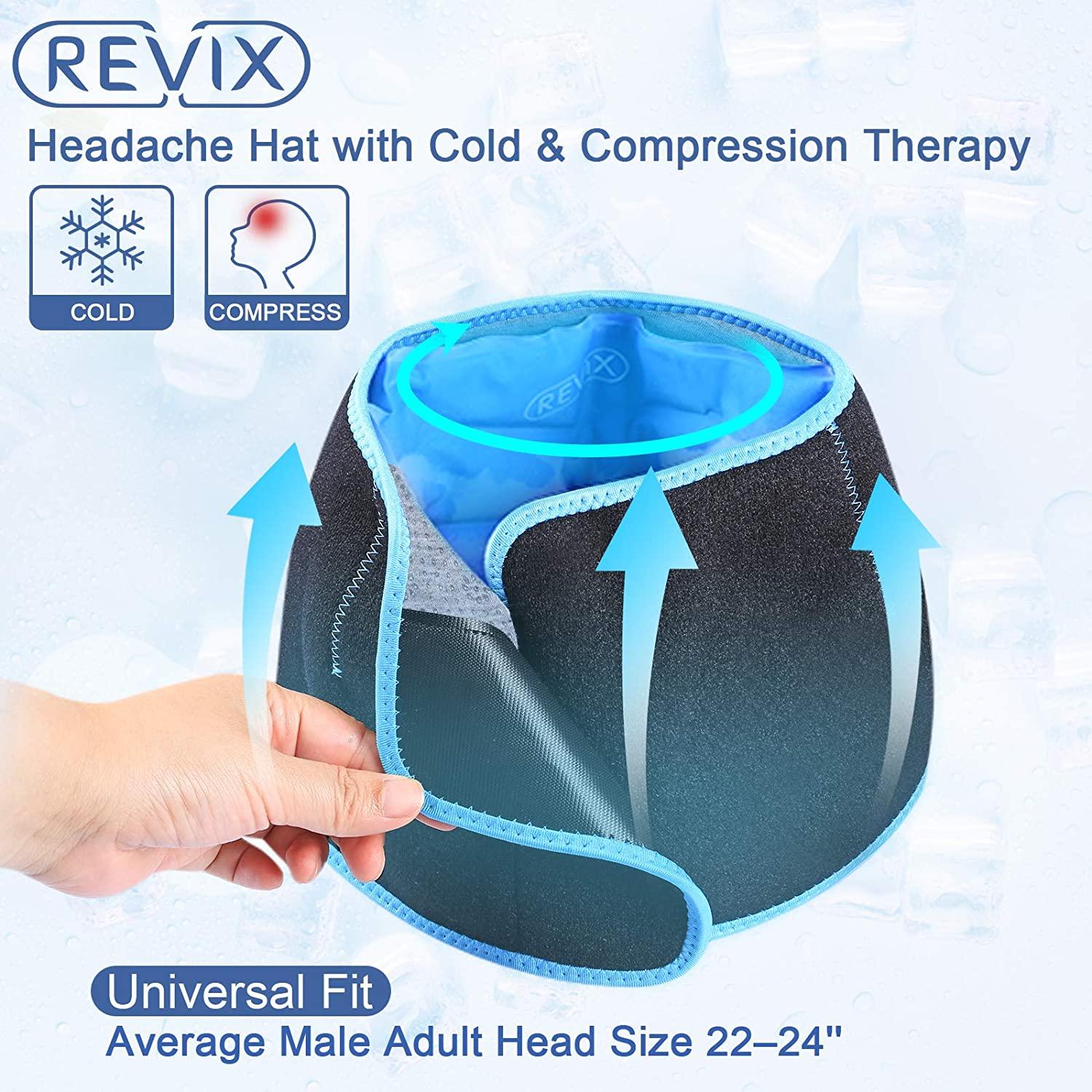 REVIX Migraine Ice Head Wrap - Reusable Gel Cold Pack for Headache ...