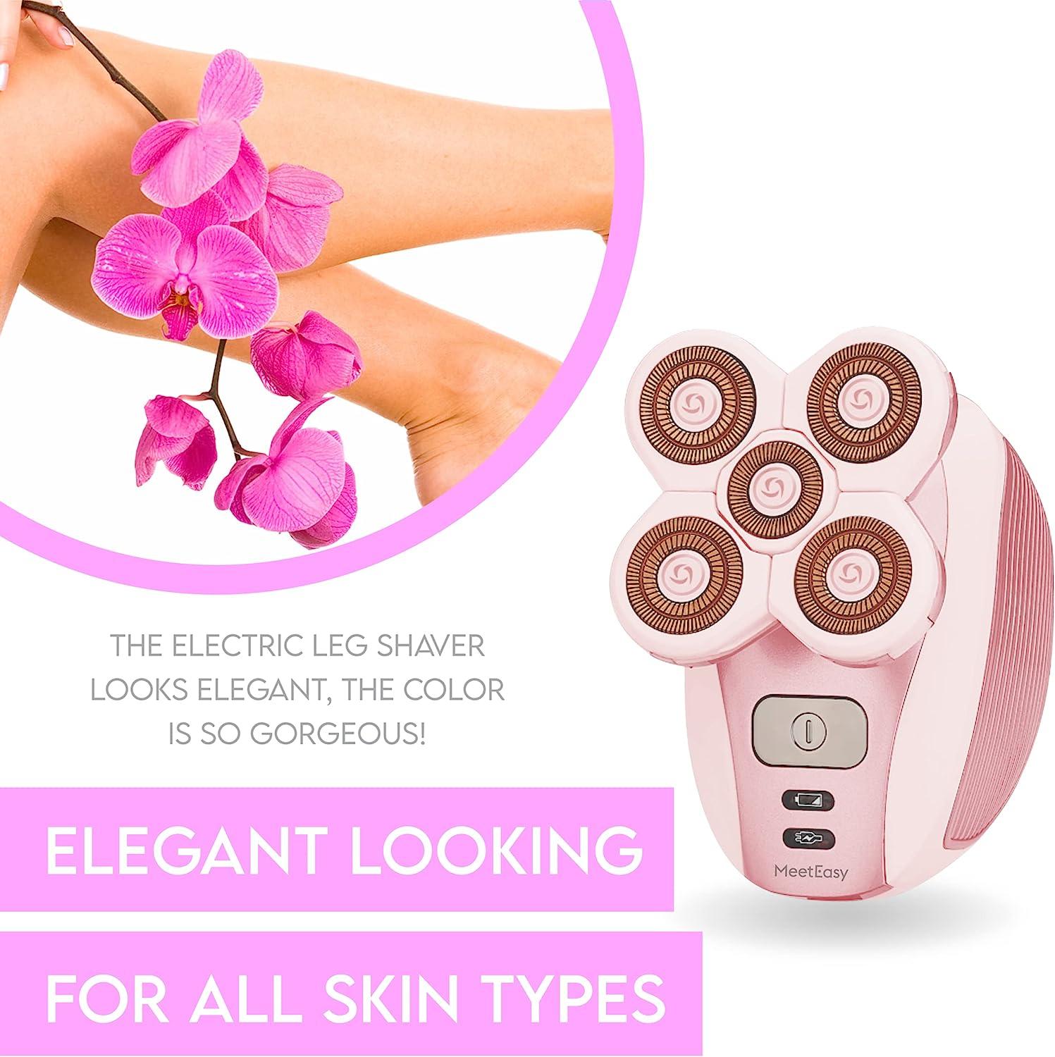 Meeteasy Electric Leg Shaver for Women - Rechargeable Painless Lady ...