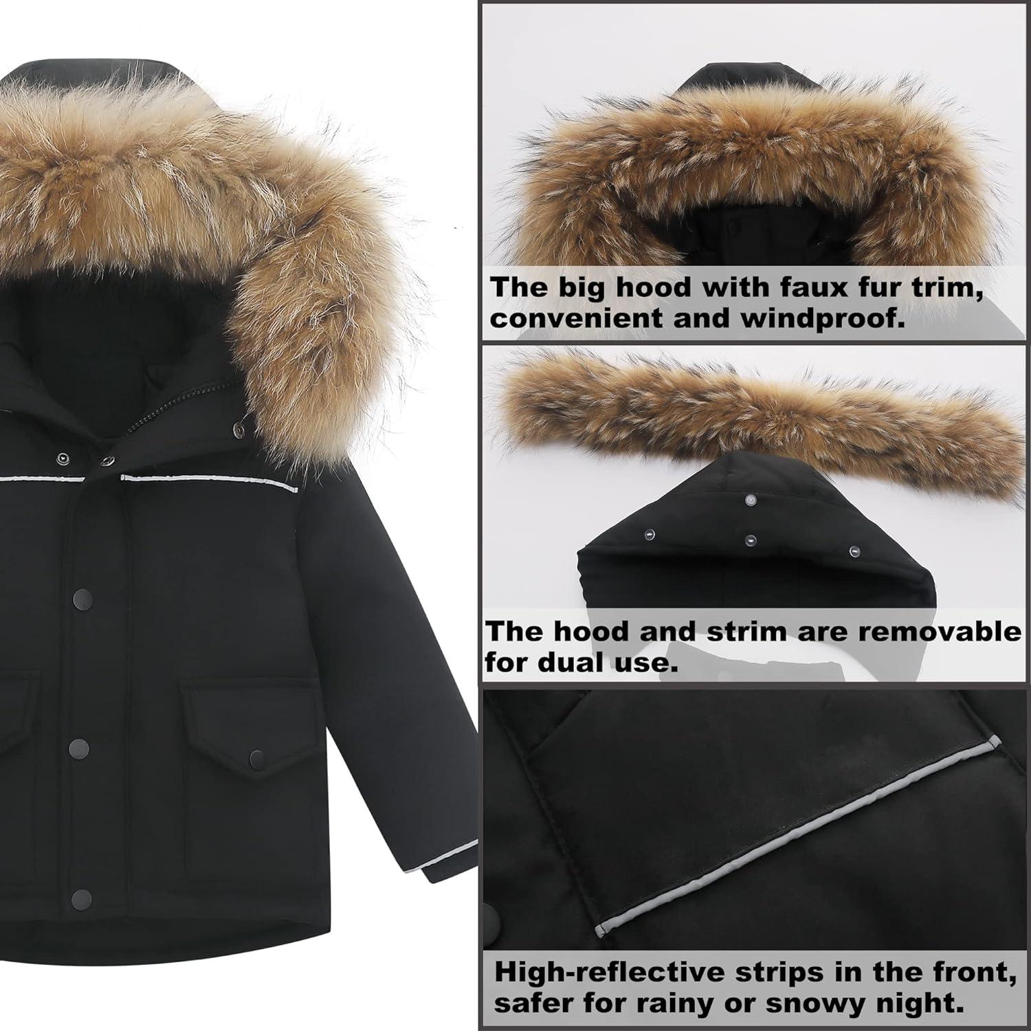 Kids 2-Piece Snowsuit Set | Winter Ski Suit with Hooded Jacket and Bib Pants | Toddler ...