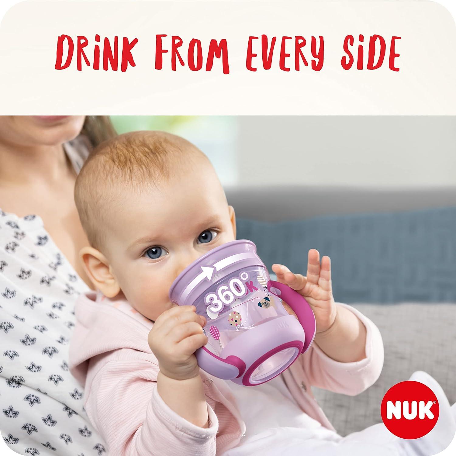 NUK Mini Magic Cup Sippy Cup 2-Pack | 360 Anti-Spill Rim | Easy Grip ...