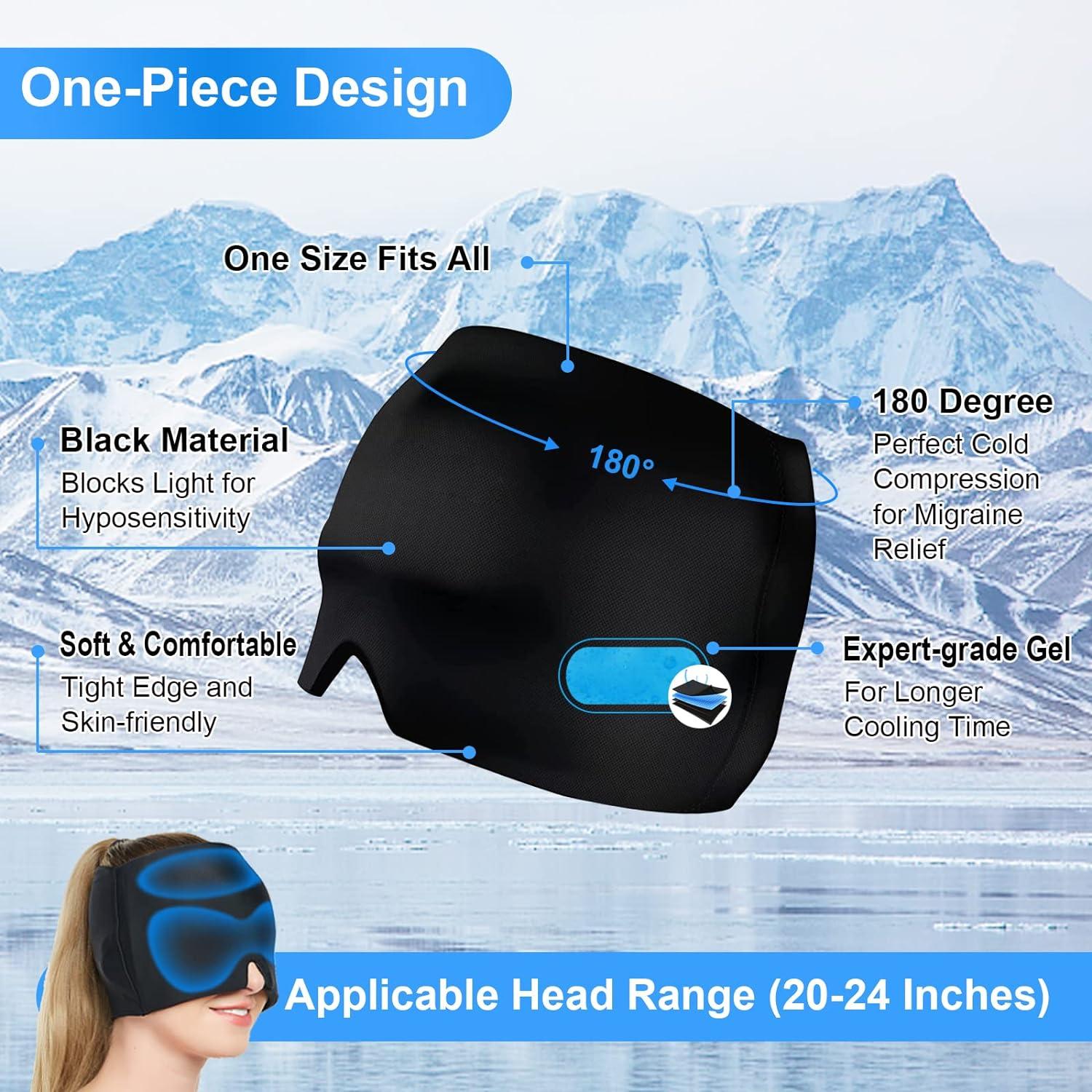 Migraine Relief Gel Ice Hat - Flexible Cold Compress Cap for Sinus ...