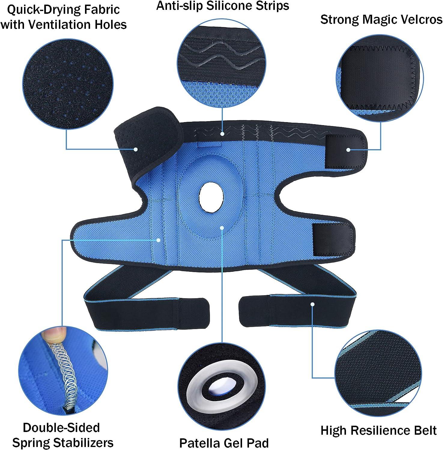 Moxita Adjustable Knee Brace with Side Stabilizers & Patella Gel Pads ...