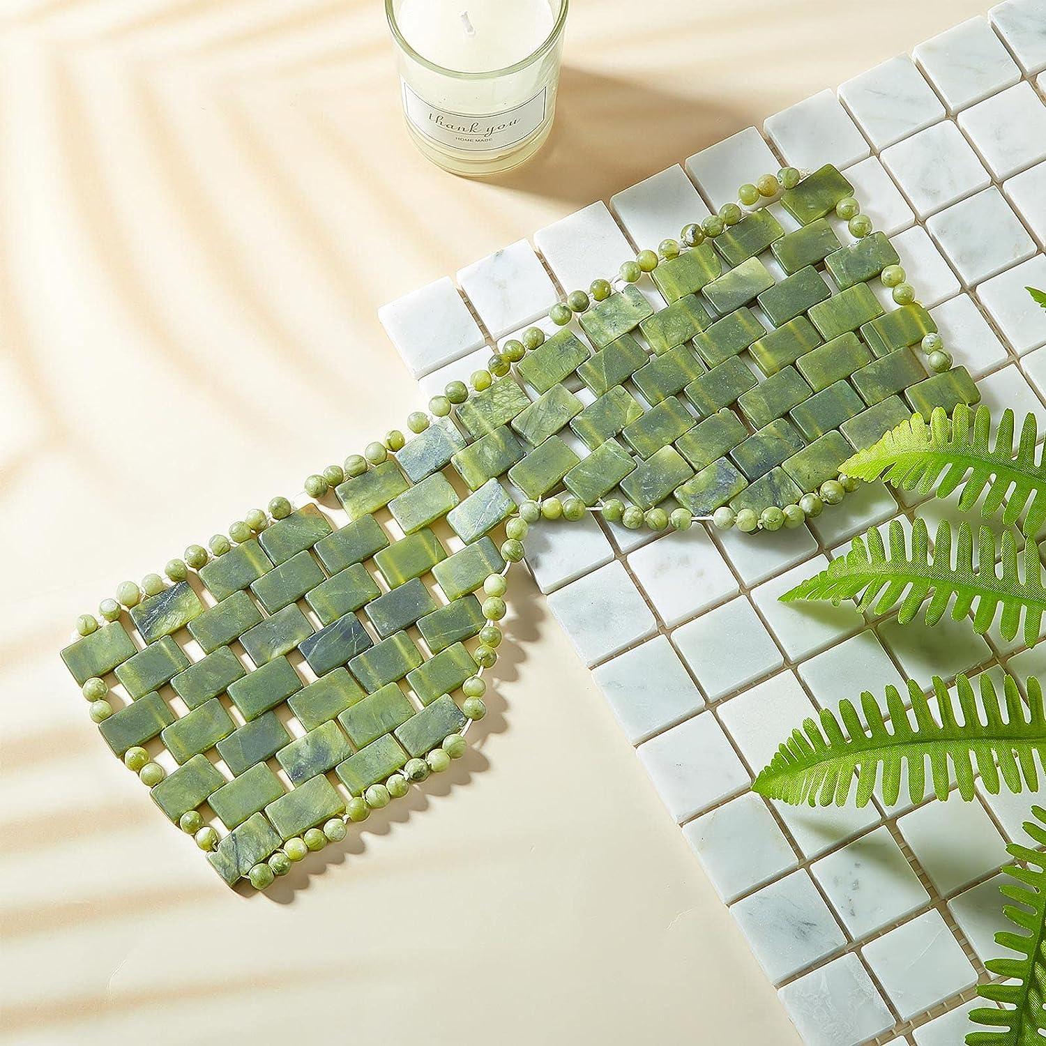 SATINIOR Jade Eye Mask - Hot/Cold Green Jade Facial Mask for Soothing ...