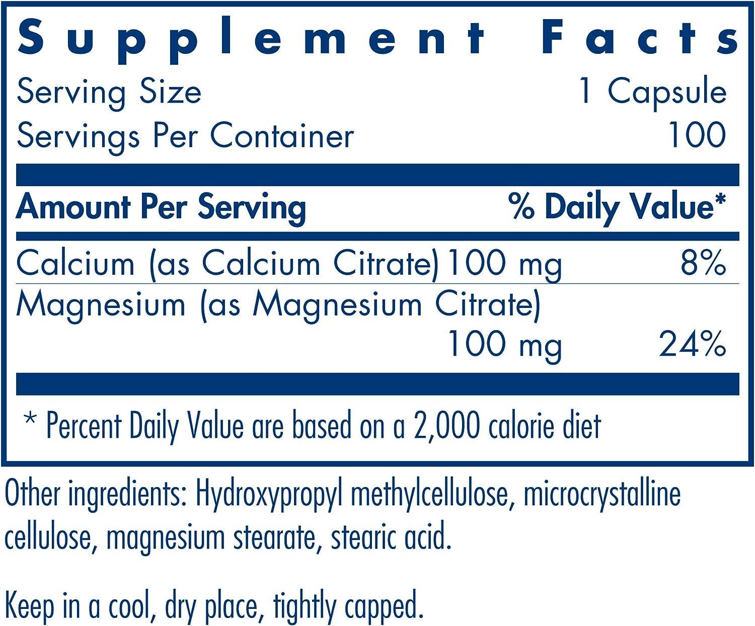 AR Group Calcium Magnesium Citrate 100 Vegetarian Capsules - Bone and ...