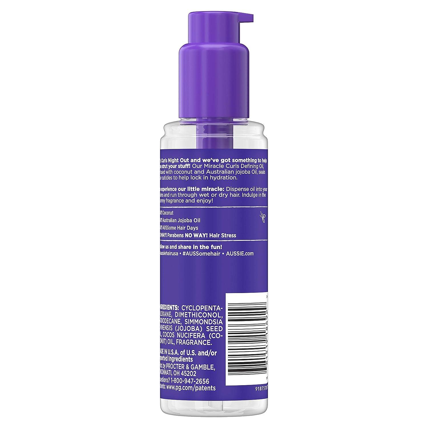 Aussie Miracle Curls Curl-defining Oil Hair Treatment 3.2 Fl Oz - Frizz ...