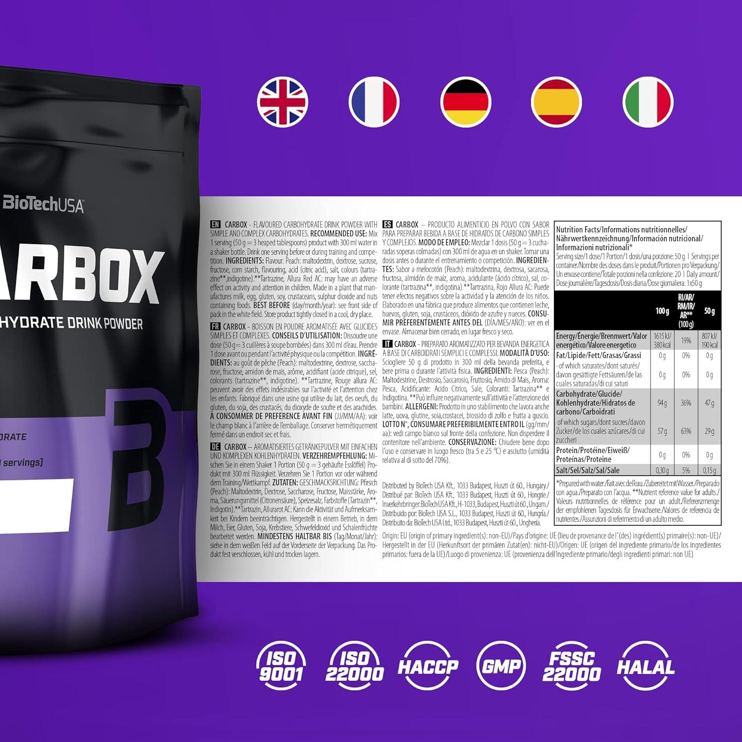 BioTechUSA Carbox - Premium Carbohydrate Complex for Energy Boost | 1 ...