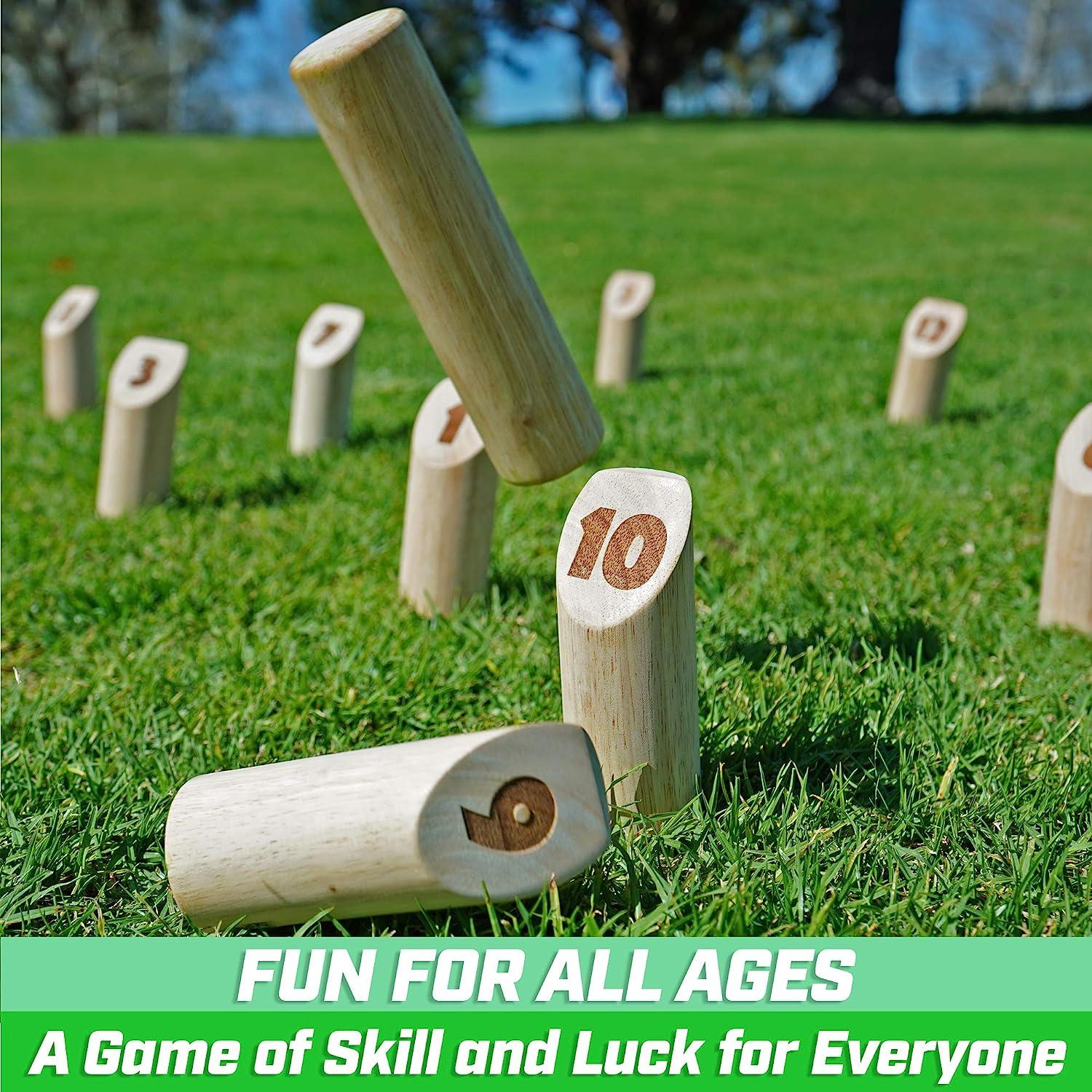 GoSports Skittle Scatter Numbered Block Toss Game with Scoreboard and ...