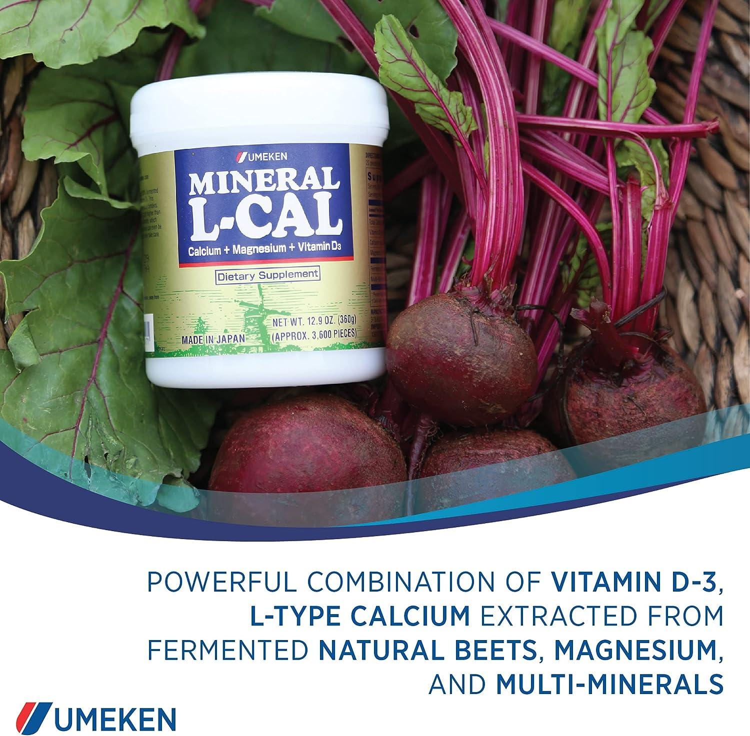 Umeken Mineral L-Cal Supplement 6 Month Supply | Enriched with Magnesium, Vitamin D3, and ...