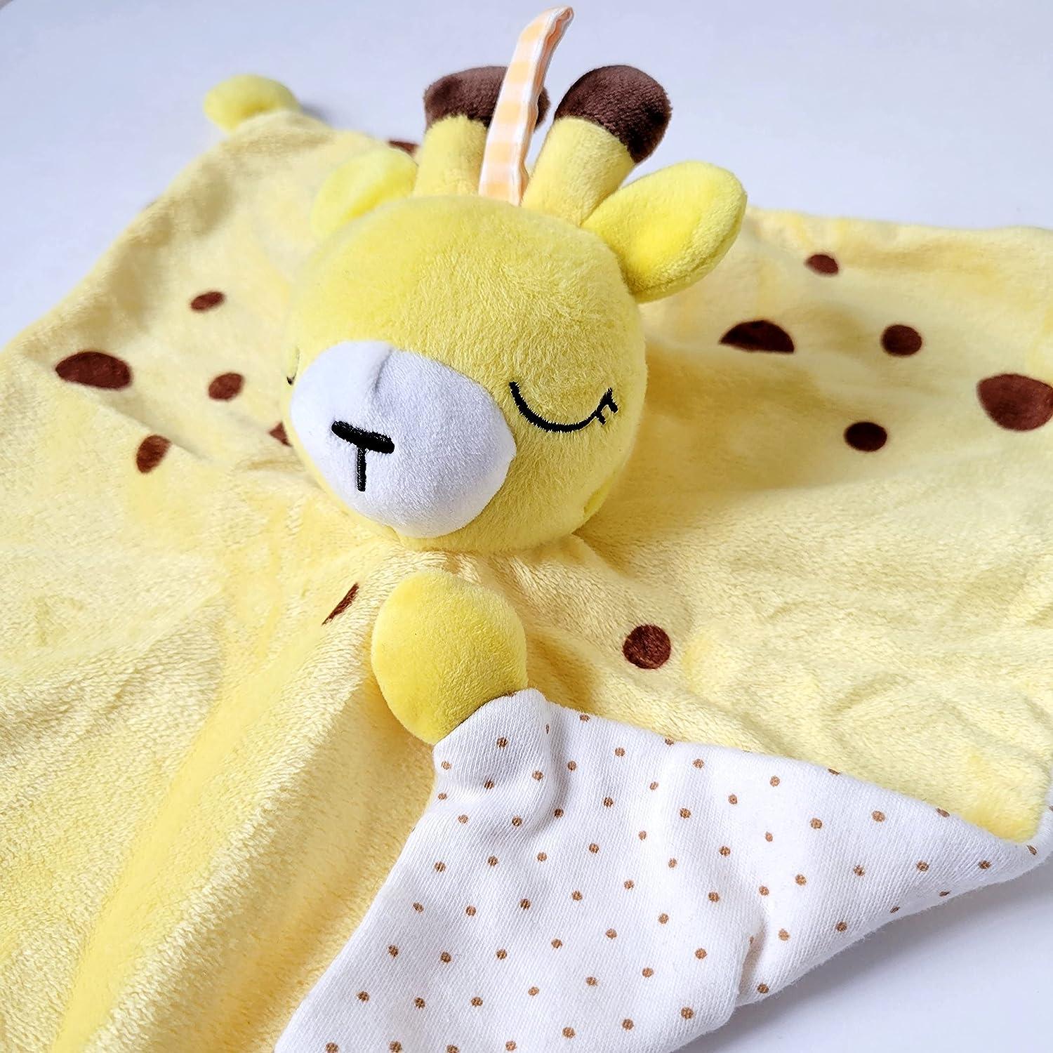 Bubby Boo Yellow Giraffe Stuffed Animal Security Blanket with Rattle ...