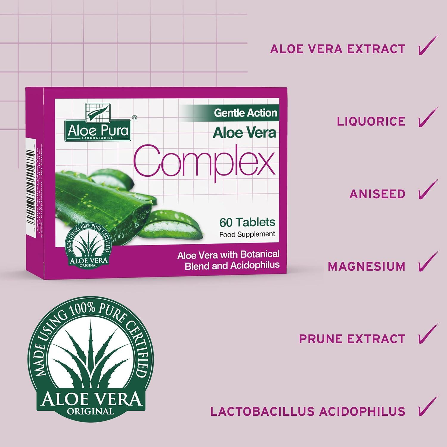 Aloe Pura Aloe Vera Gentle Action Complex Tablets - Vegetarian ...