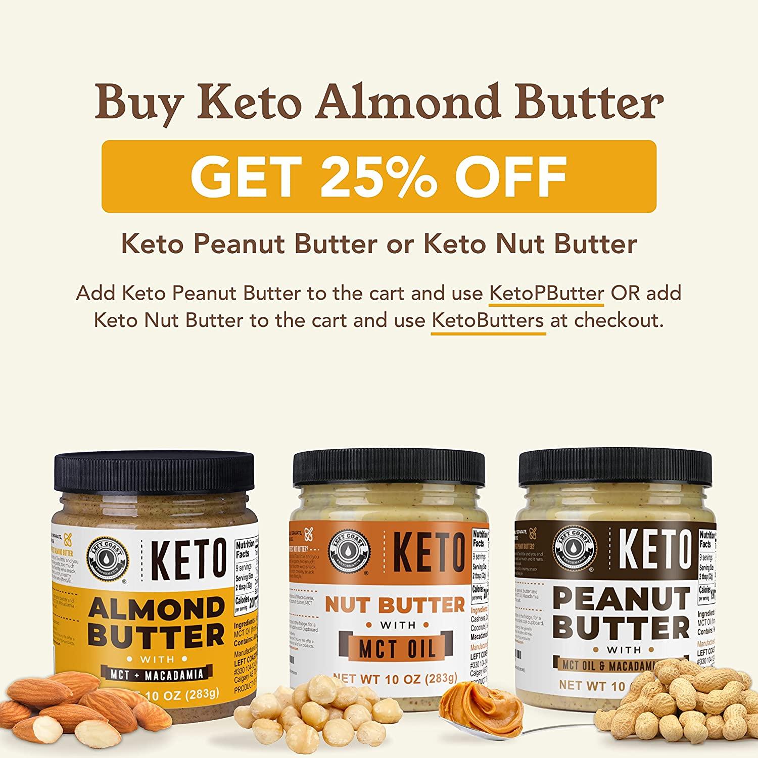 Keto Almond Butter with MCT Oil & Macadamia Nuts | No Sugar Added Low ...