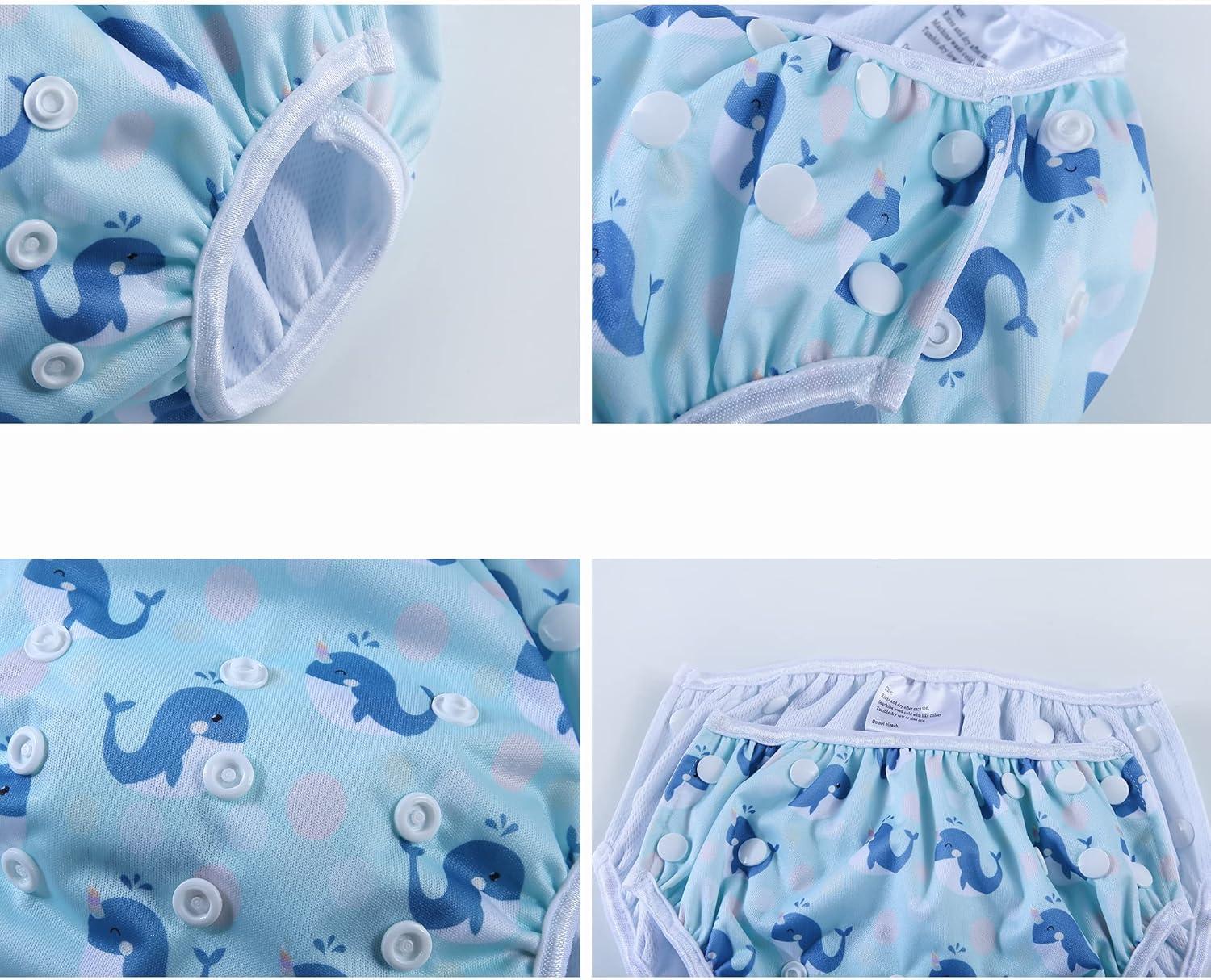 Codkkre Reusable Swimming Diapers for Baby Girls | Adjustable 3-Pack (0 ...