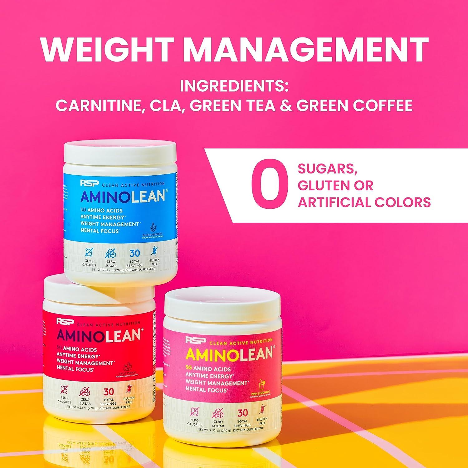 RSP Nutrition AminoLean Pre Workout Powder - Blackberry Pomegranate ...