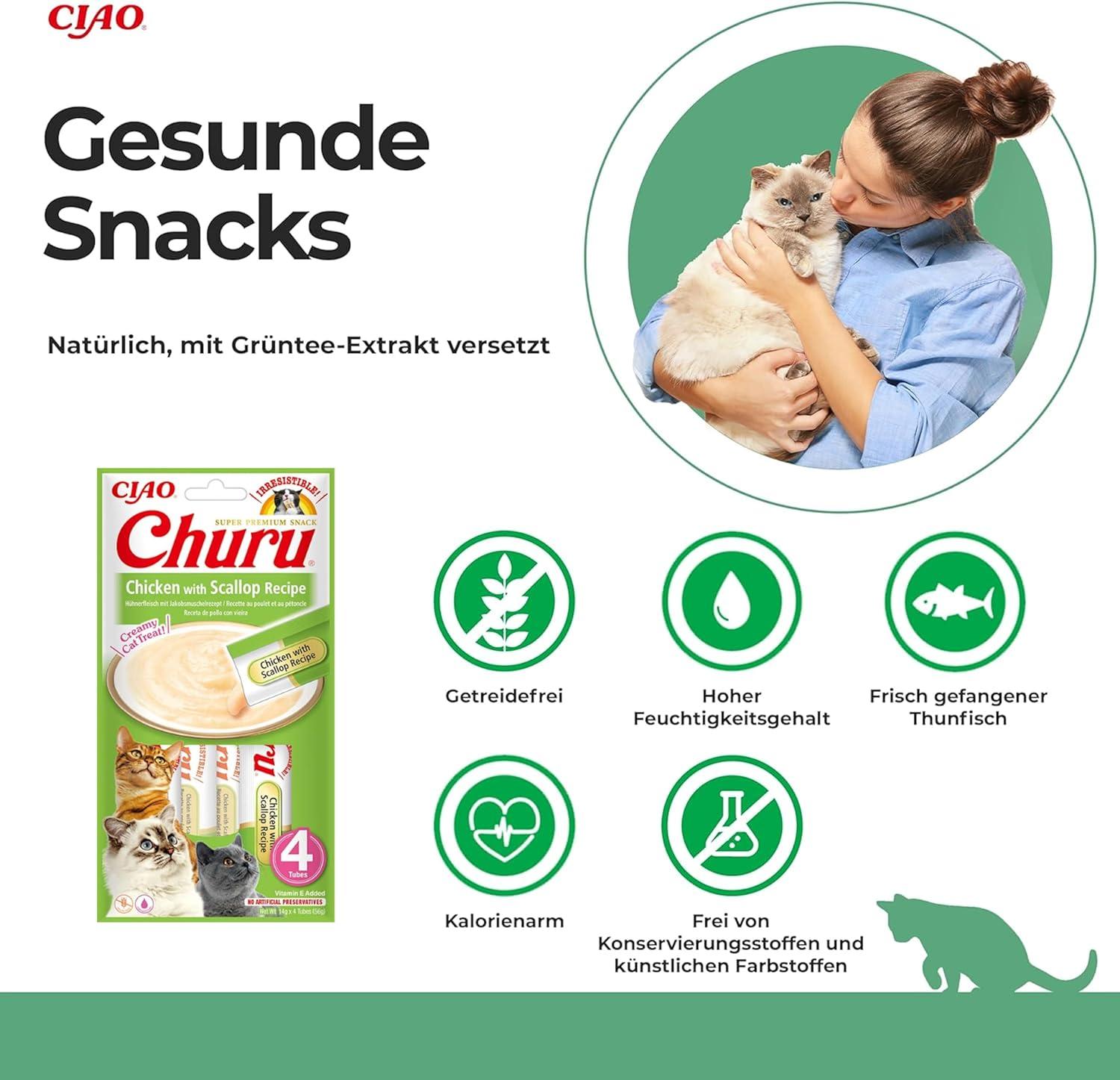 Inaba Churu Sticks - Hand-Feed Cat Treats - Delicious Chicken ...