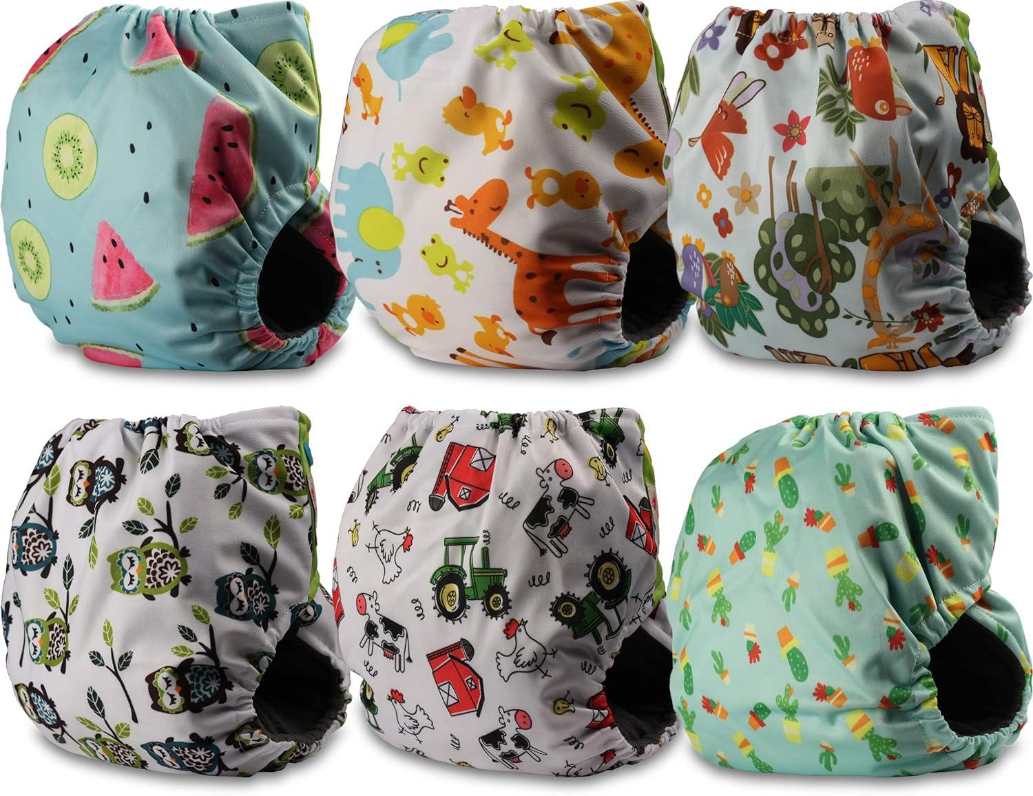 Littles & Bloomz Charcoal Pocket Cloth Diaper - 6 Pack (BCP-0601 ...