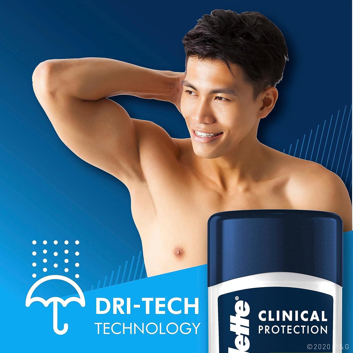 Gillette Clinical Strength Clear Gel Men's Antiperspirant and Deodorant ...