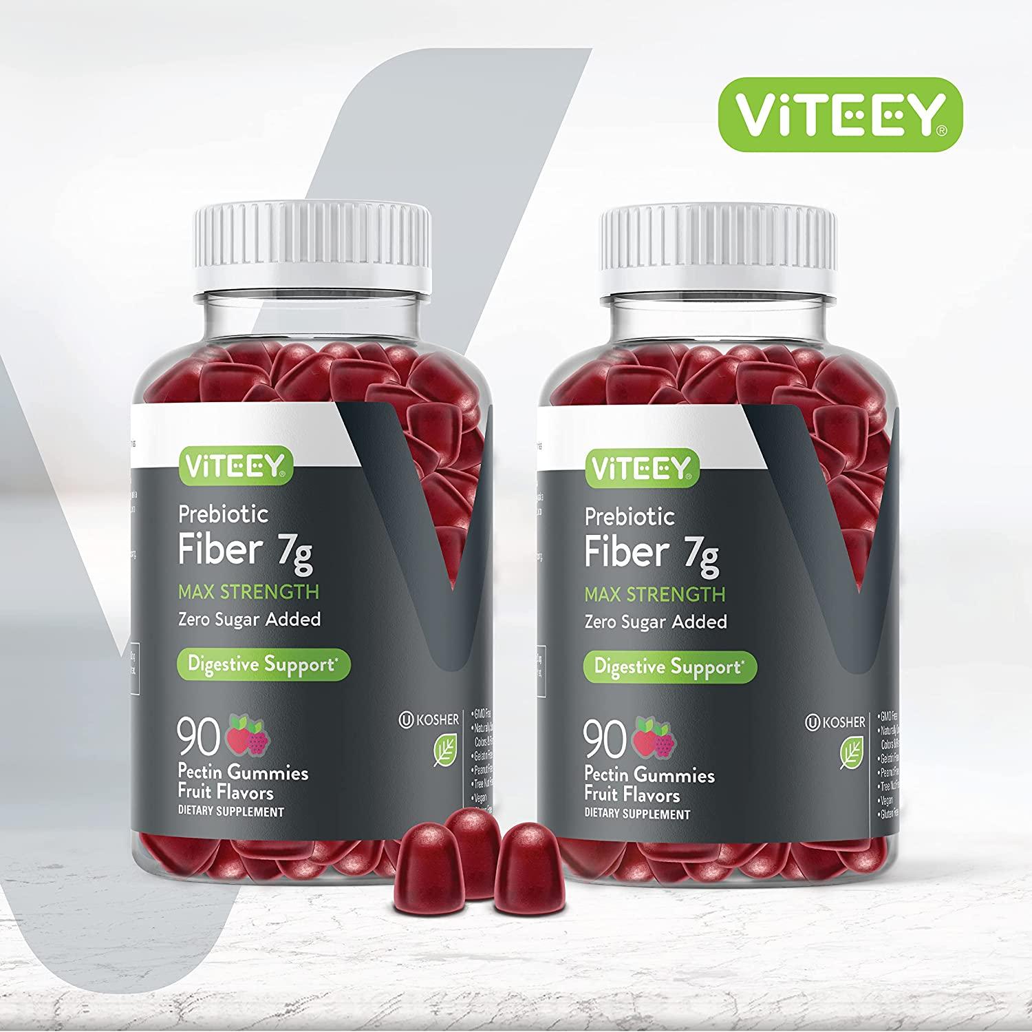 Prebiotic Fiber Gummies Extra Strength 7G - Vegan Digestive Health ...