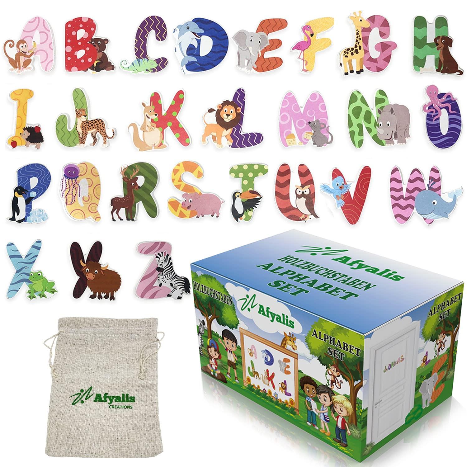 Wooden Alphabet Letters Set for Children's Room | A-Z Door Letters ...