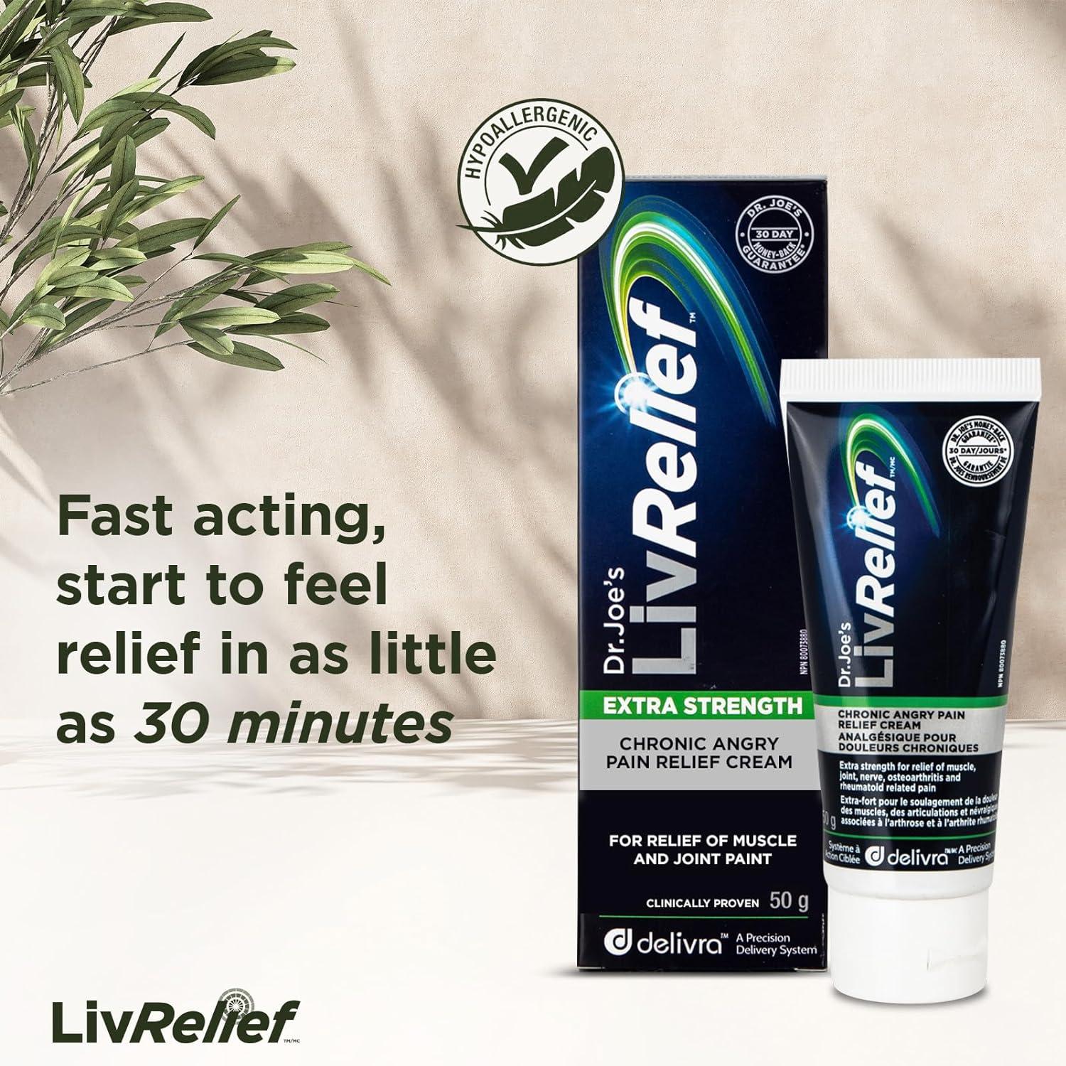 LivRelief Extra Strength Chronic Angry Pain Relief Cream - Penetrating ...
