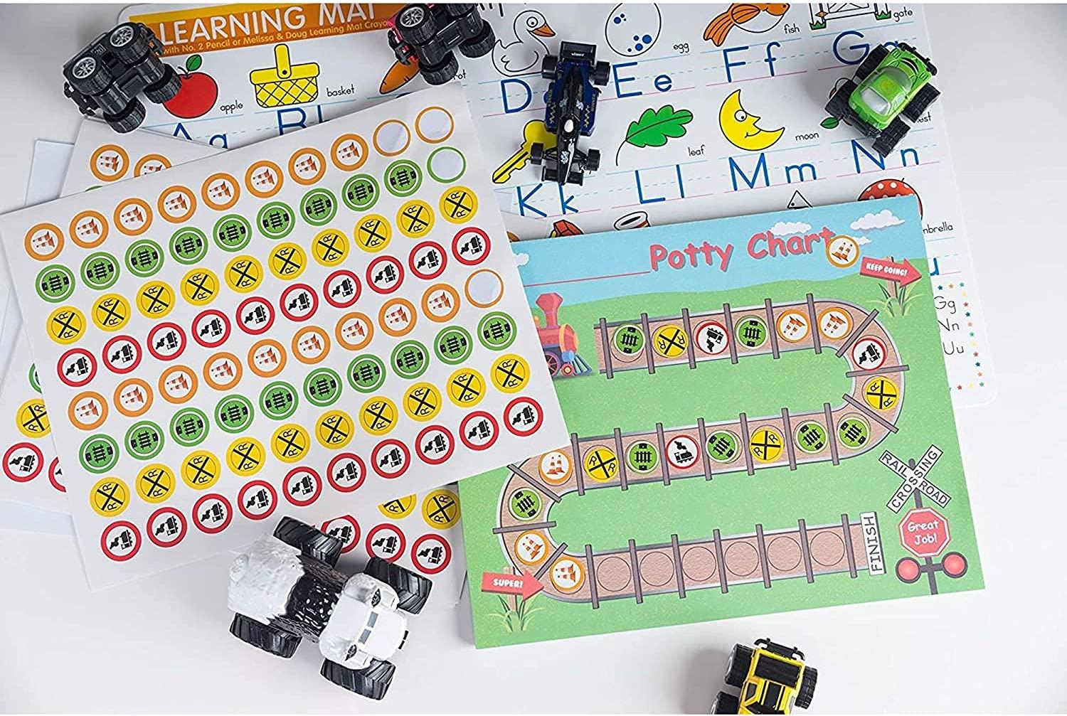 Potty Training Reward Chart - 50 Sheets & 800 Stickers | Train Themed ...