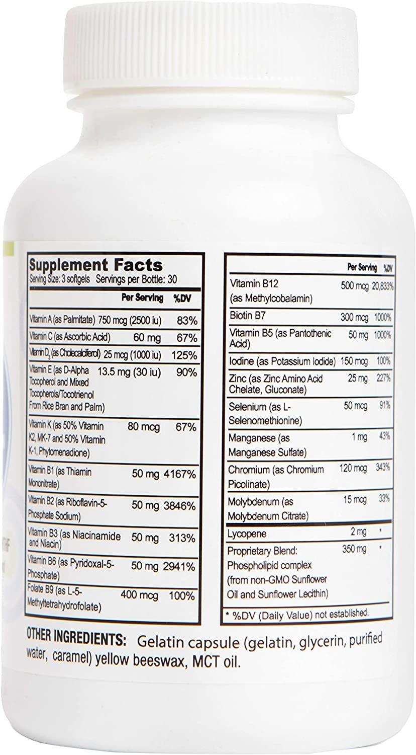 Liposomal Active B-Complex and Minerals Multivitamin - 90 Softgels ...