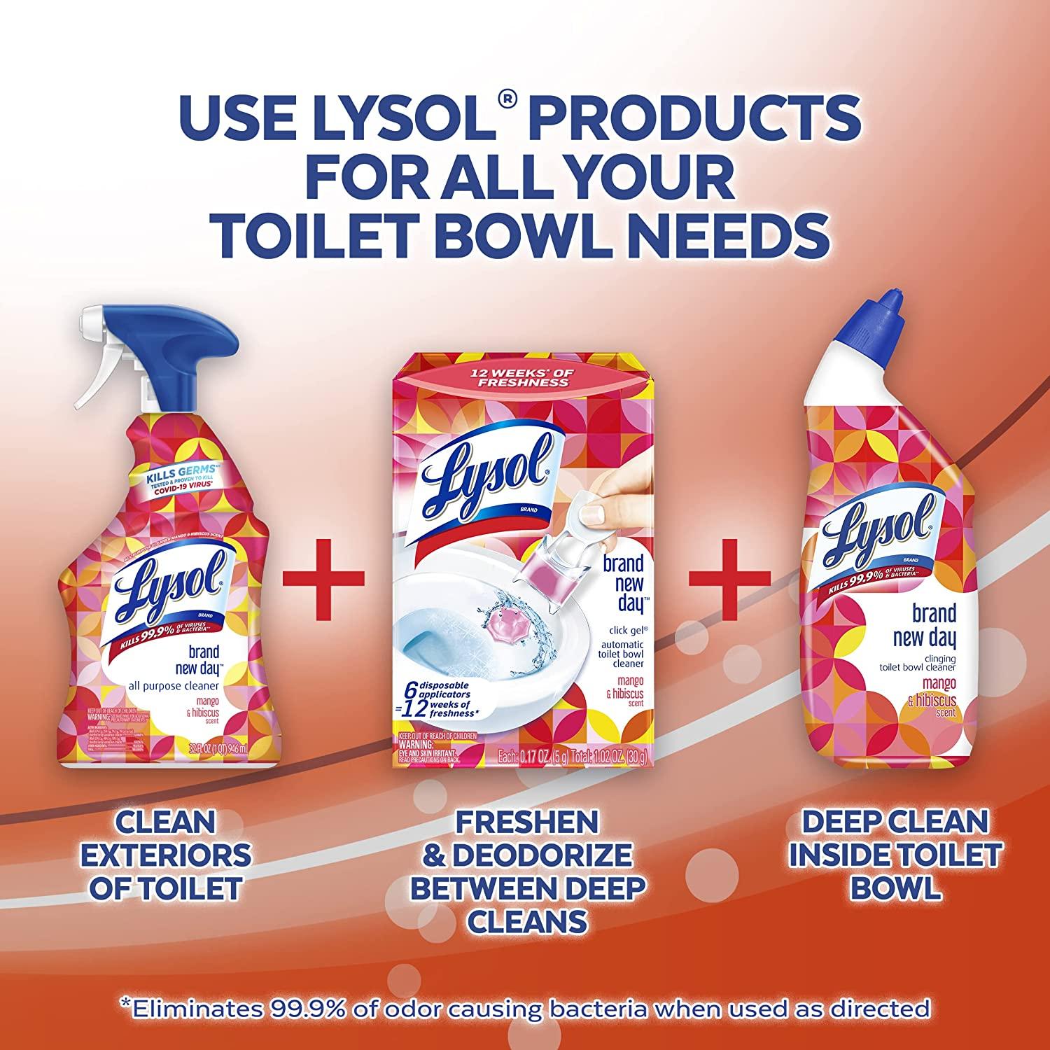 Lysol Click Gel Automatic Toilet Bowl Cleaner - Mango & Hibiscus - 6 ...