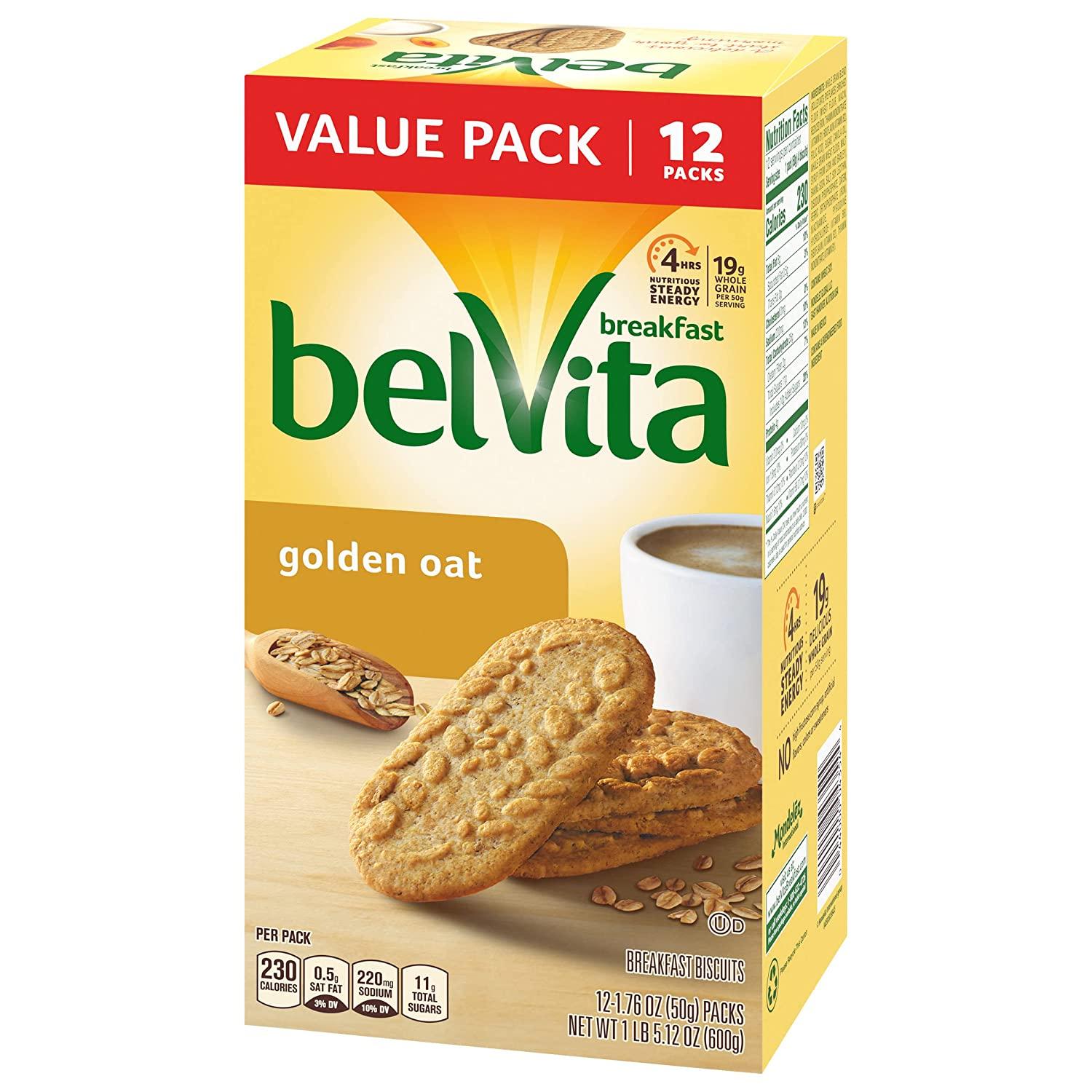 NABISCO BELVITA Golden Oat Breakfast Biscuits 12 Packs (4 Biscuits Per ...