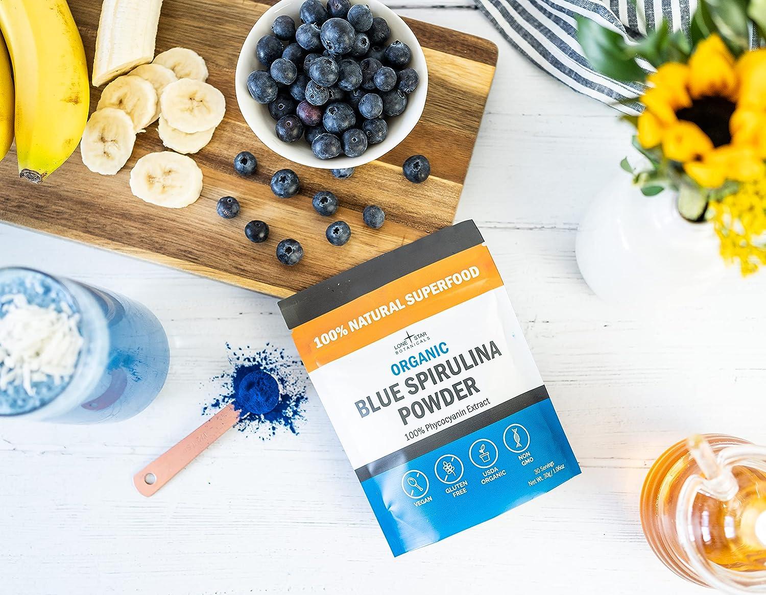 Organic Blue Spirulina Powder - 100% Pure Superfood for Smoothies ...