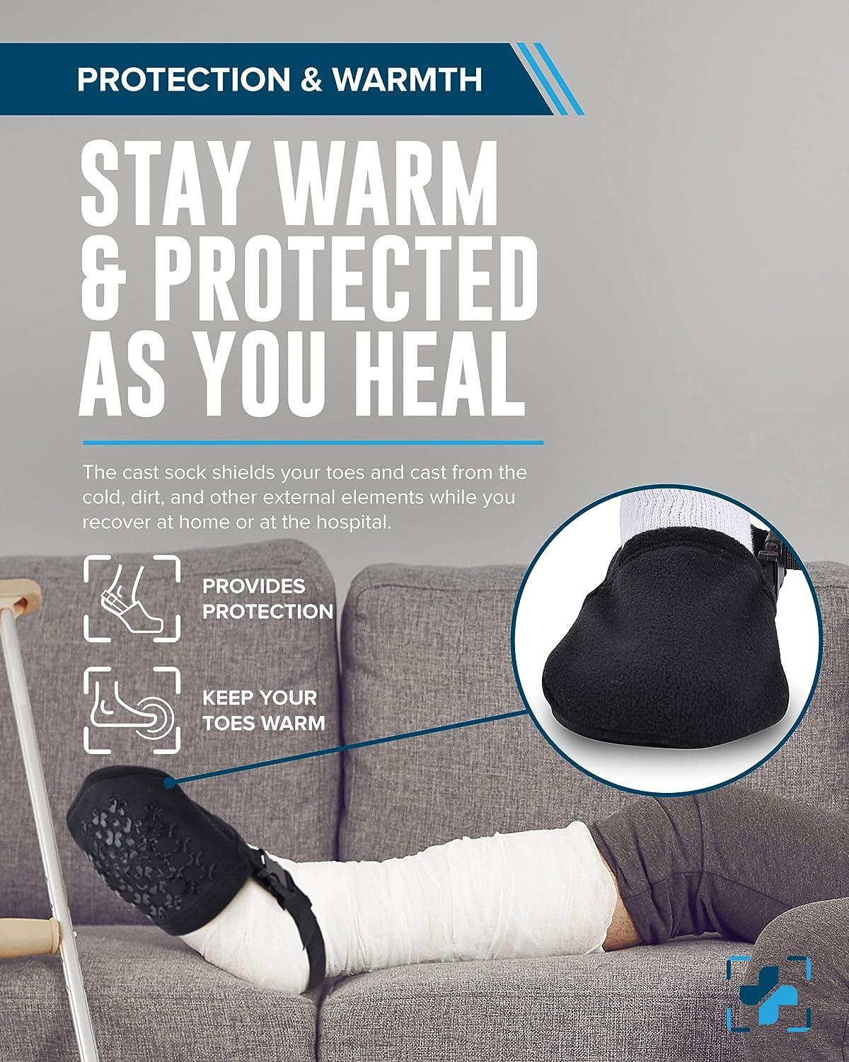 Doctor's Select Leg Cast Sock Cover - Non Slip Adjustable Socks for ...