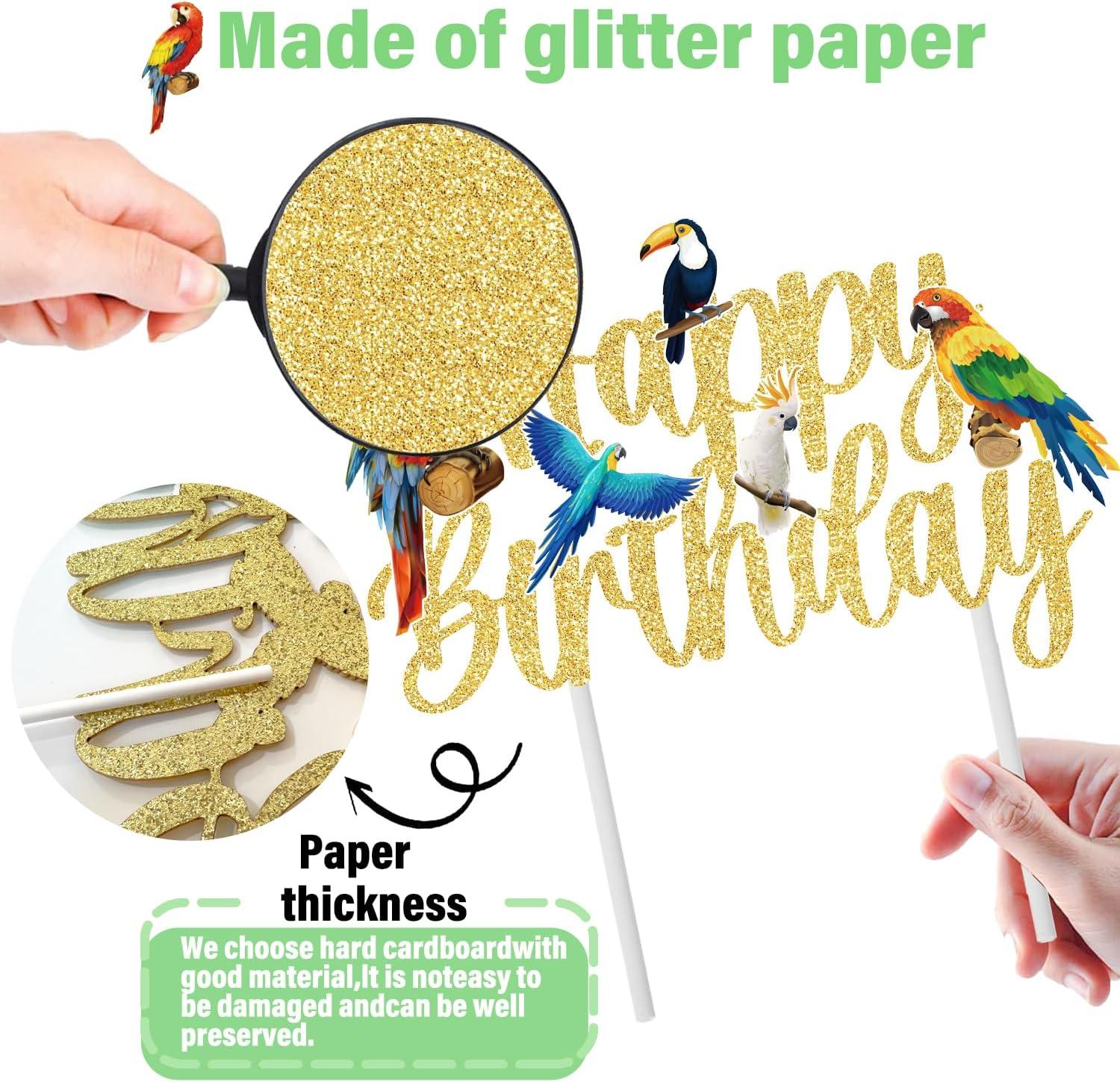 Parrot Birthday Cake Decoration Tropical Bird Birthday Cake Topper ...