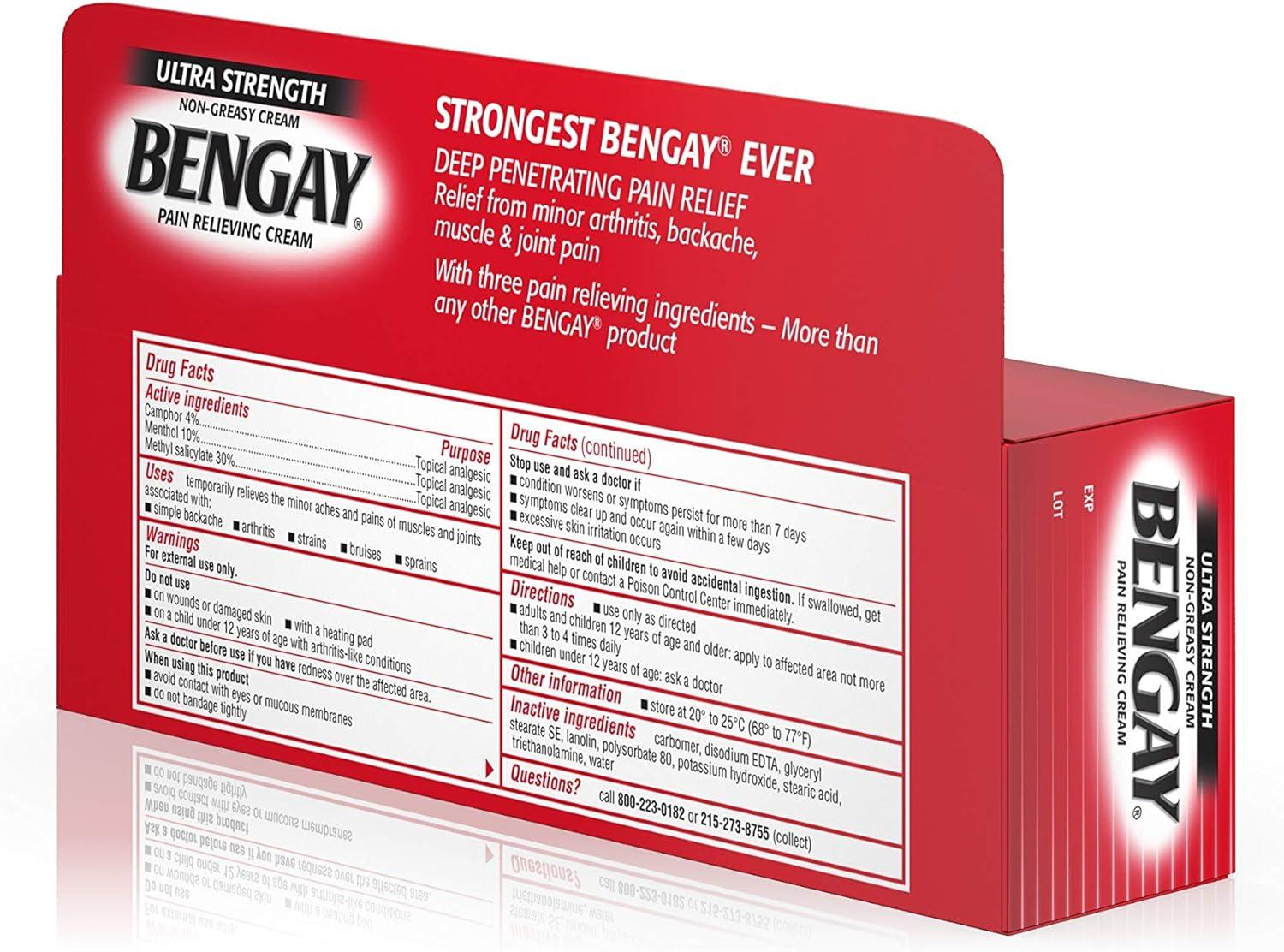 Bengay Ultra Strength Pain Relief Cream - 4 oz | Topical Analgesic for Arthritis, Muscle, Joint ...