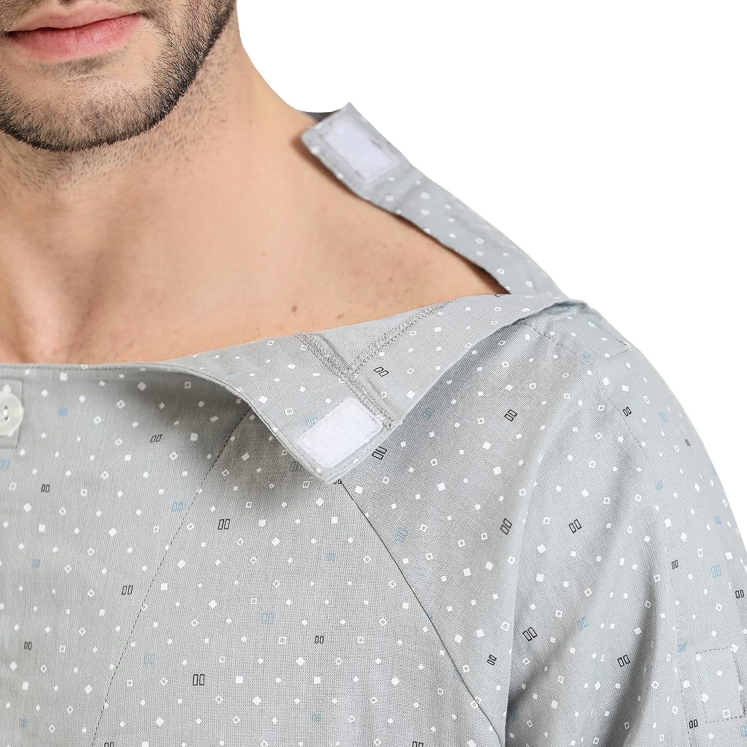 YOSINISO Bedridden Patient Shirt for Men with Pocket - Comfortable ...