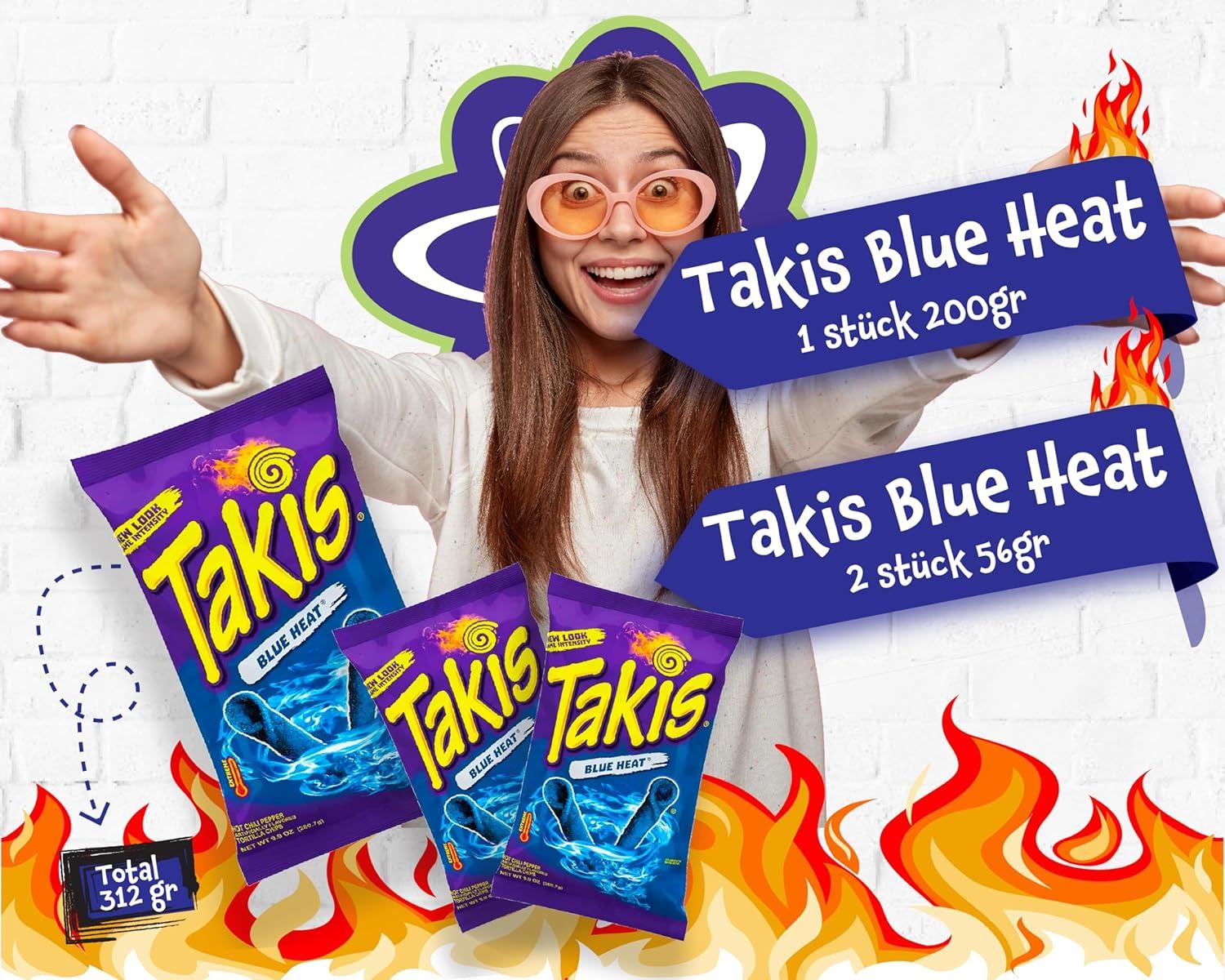 Takis Chips Box - 1x Takis Blue Heat 200g & 2x Takis Blue 56g - 3 Pack ...