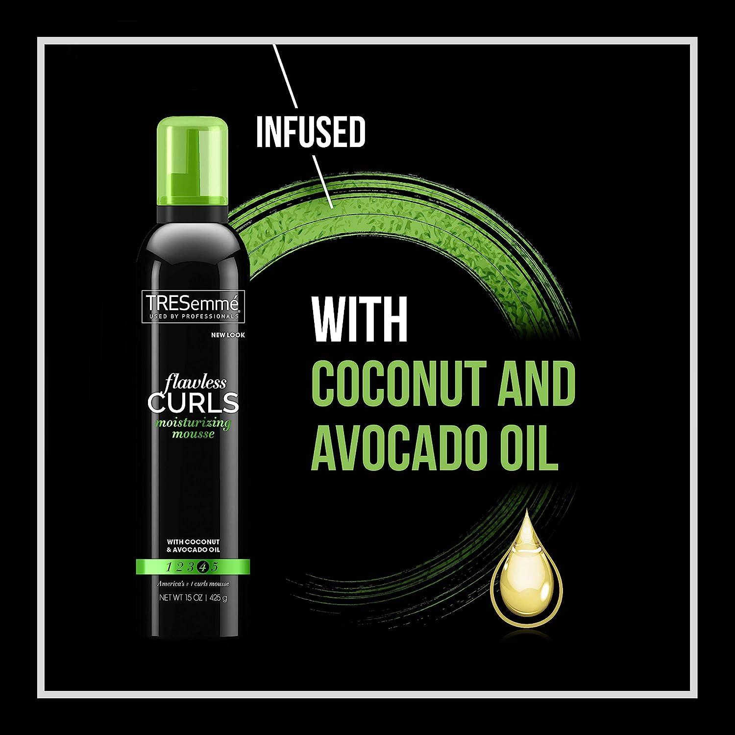 TRESemm Flawless Curls Moisturizing Mousse 15 oz - Coconut & Avocado ...