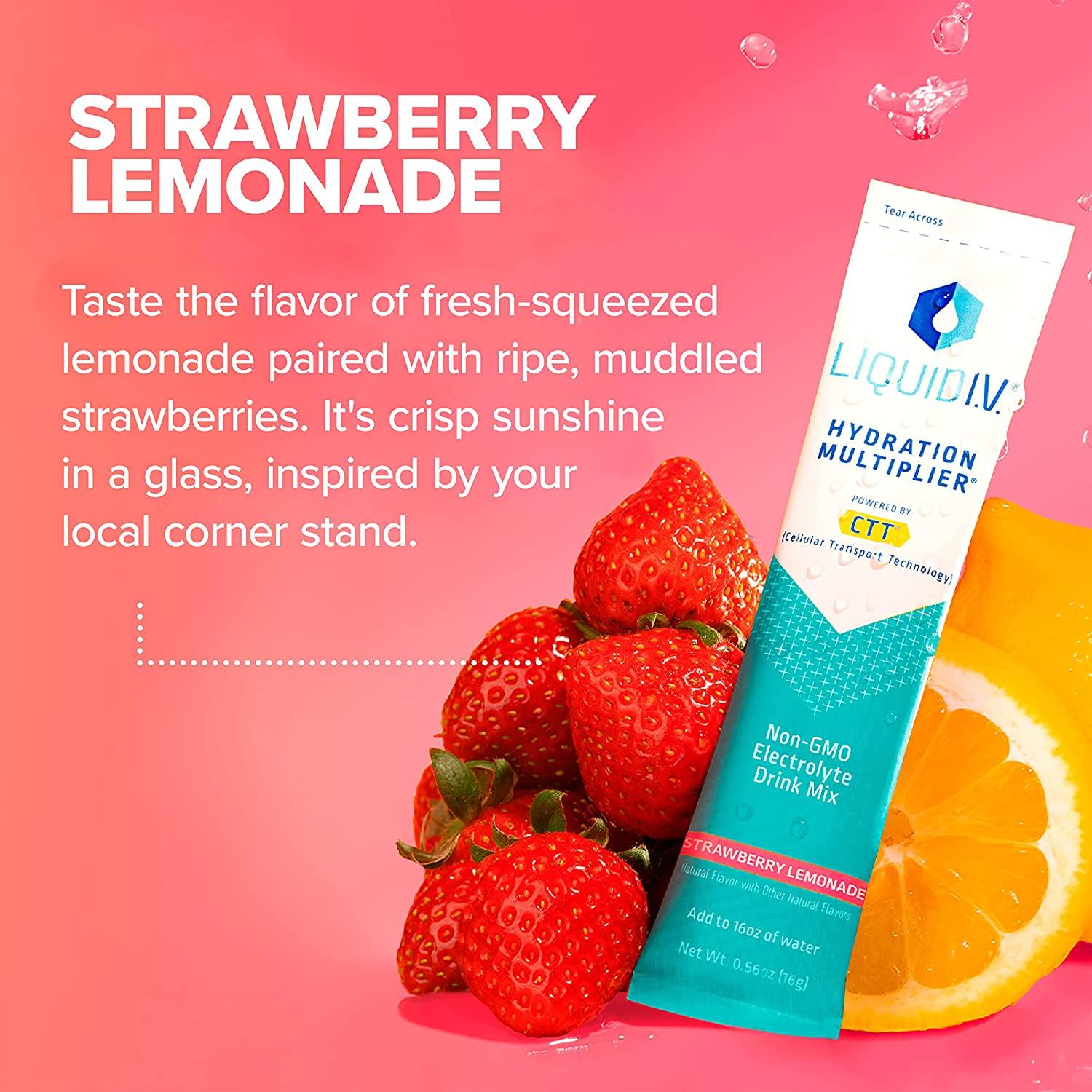 Liquid I.V. Hydration Multiplier - Strawberry Lemonade Electrolyte ...